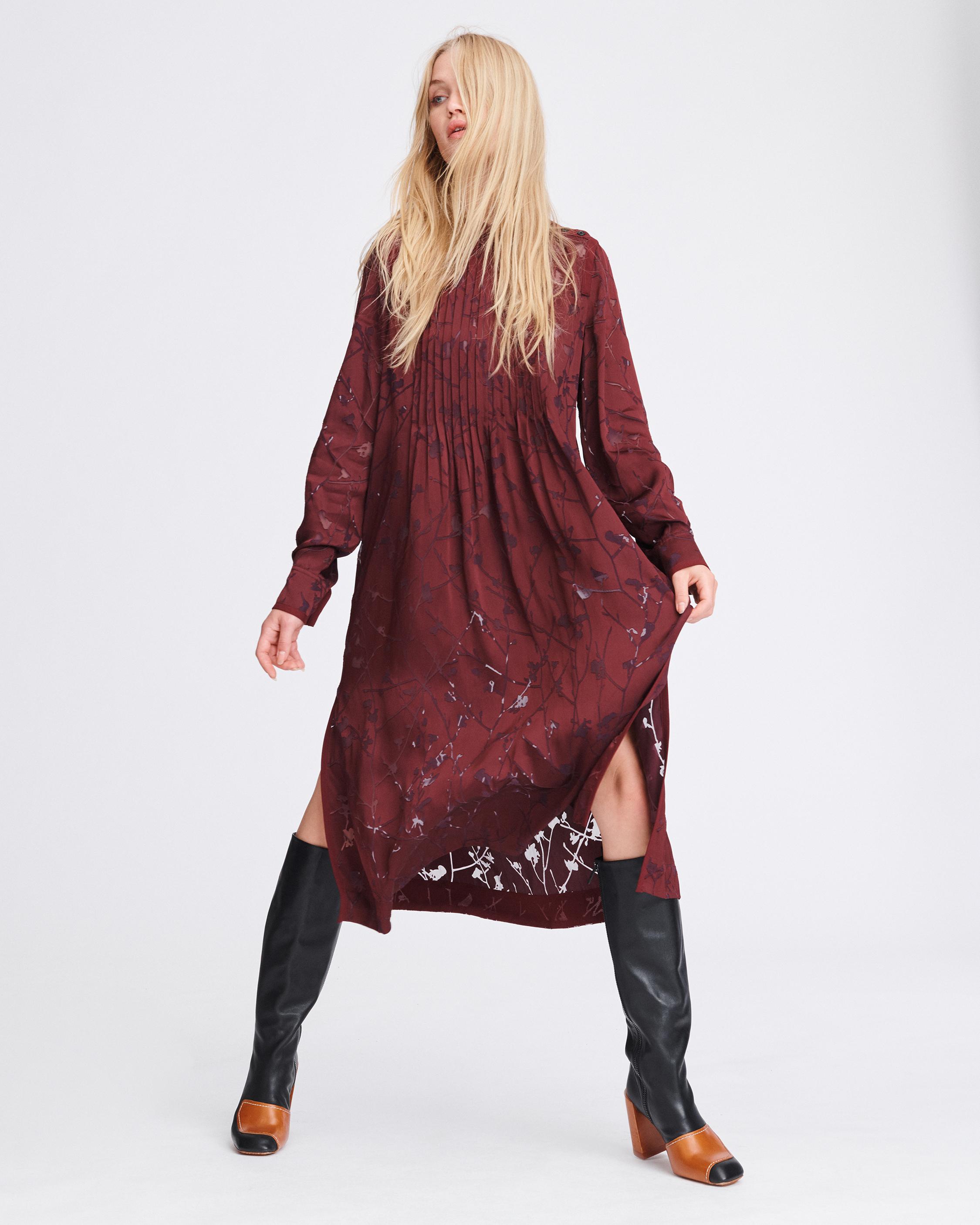 Rubie Mid-Length Popover Dress in Black Cherry | rag & bone