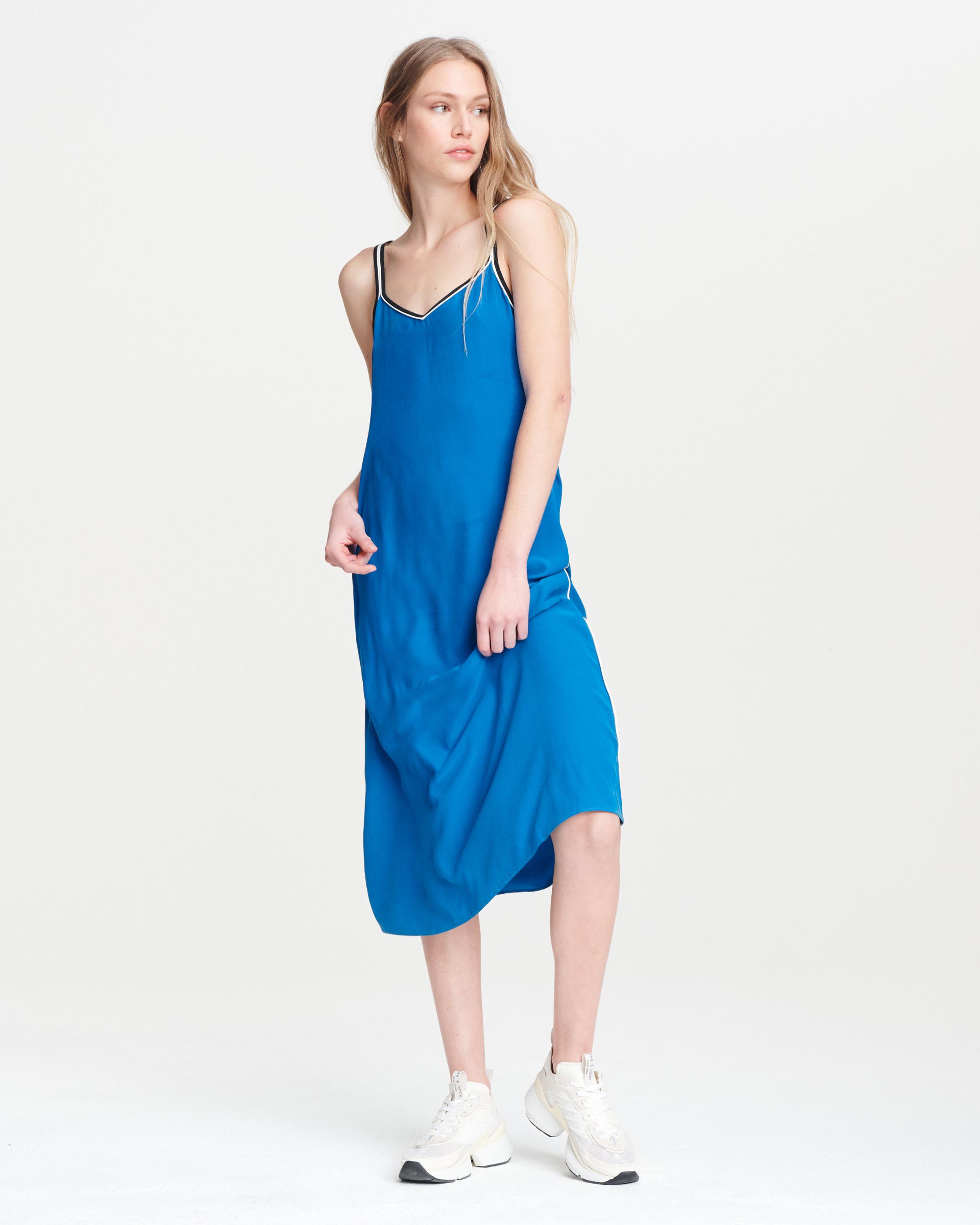 Luca Bright Blue Silk Slip Dress | rag & bone