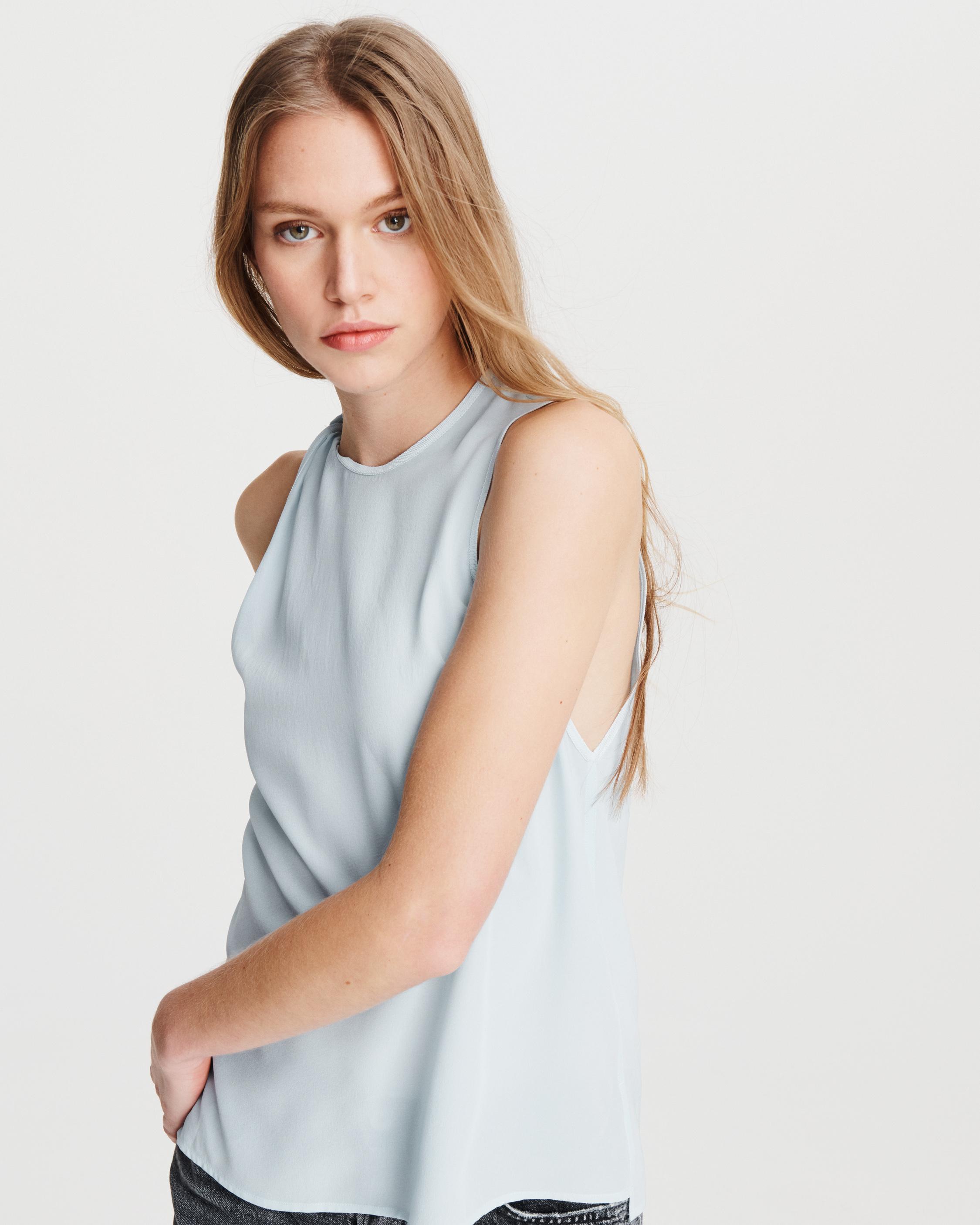 Seon Silk Top - Ice Blue | rag & bone