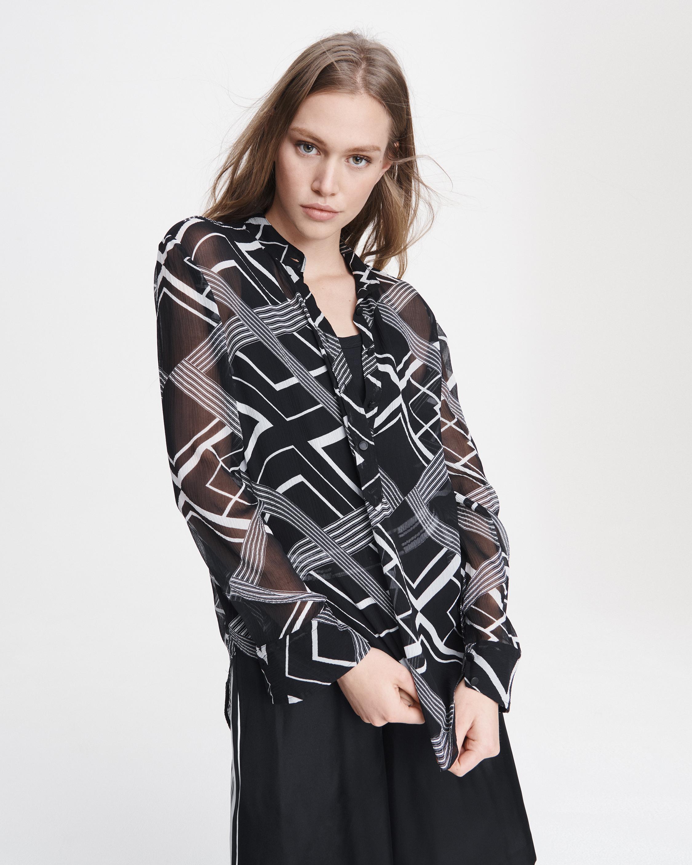 Scarlet Long Sleeve Black Printed Blouse | rag & bone