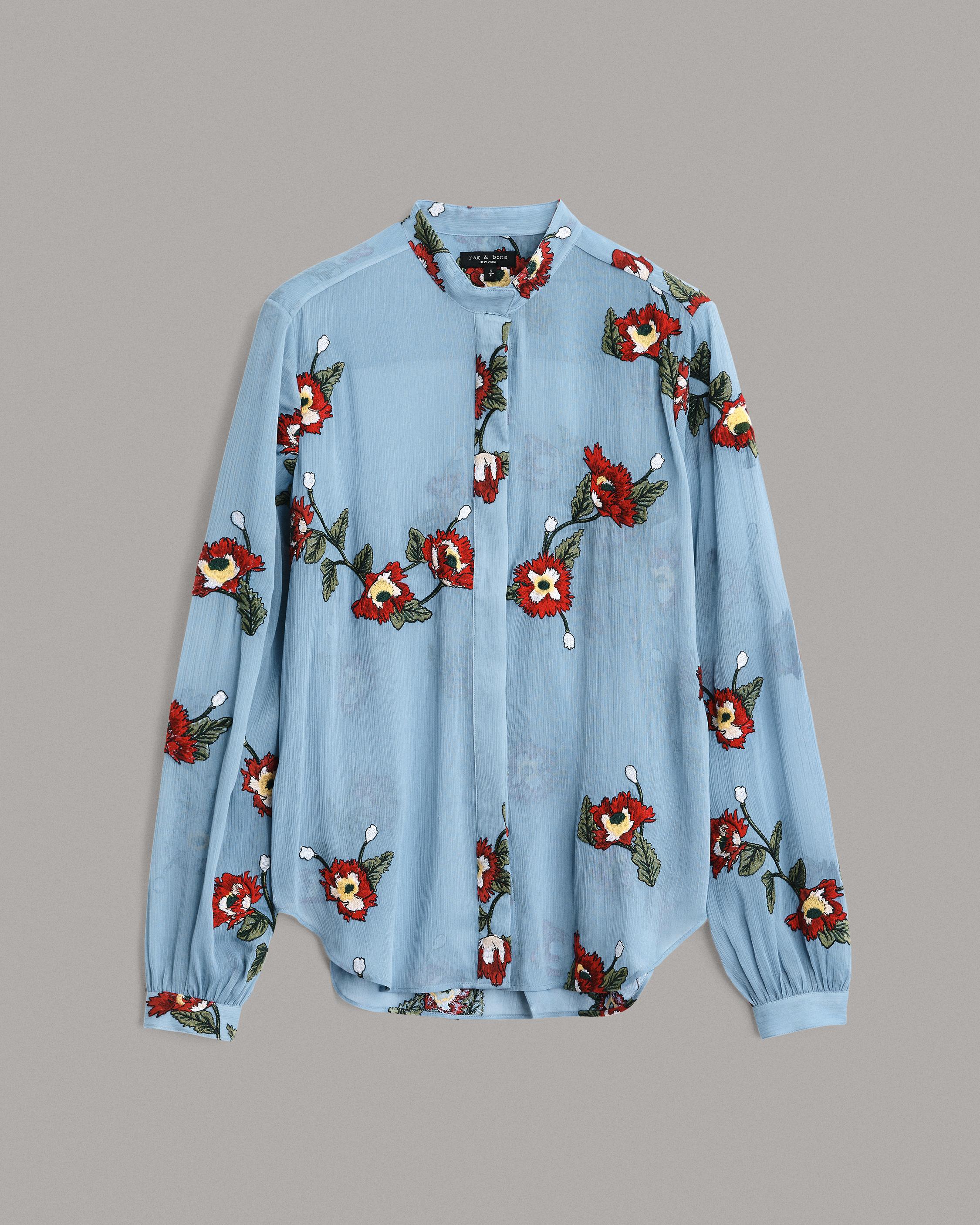 Buy the Stevie Floral Embroidery Button Down Shirt | rag & bone