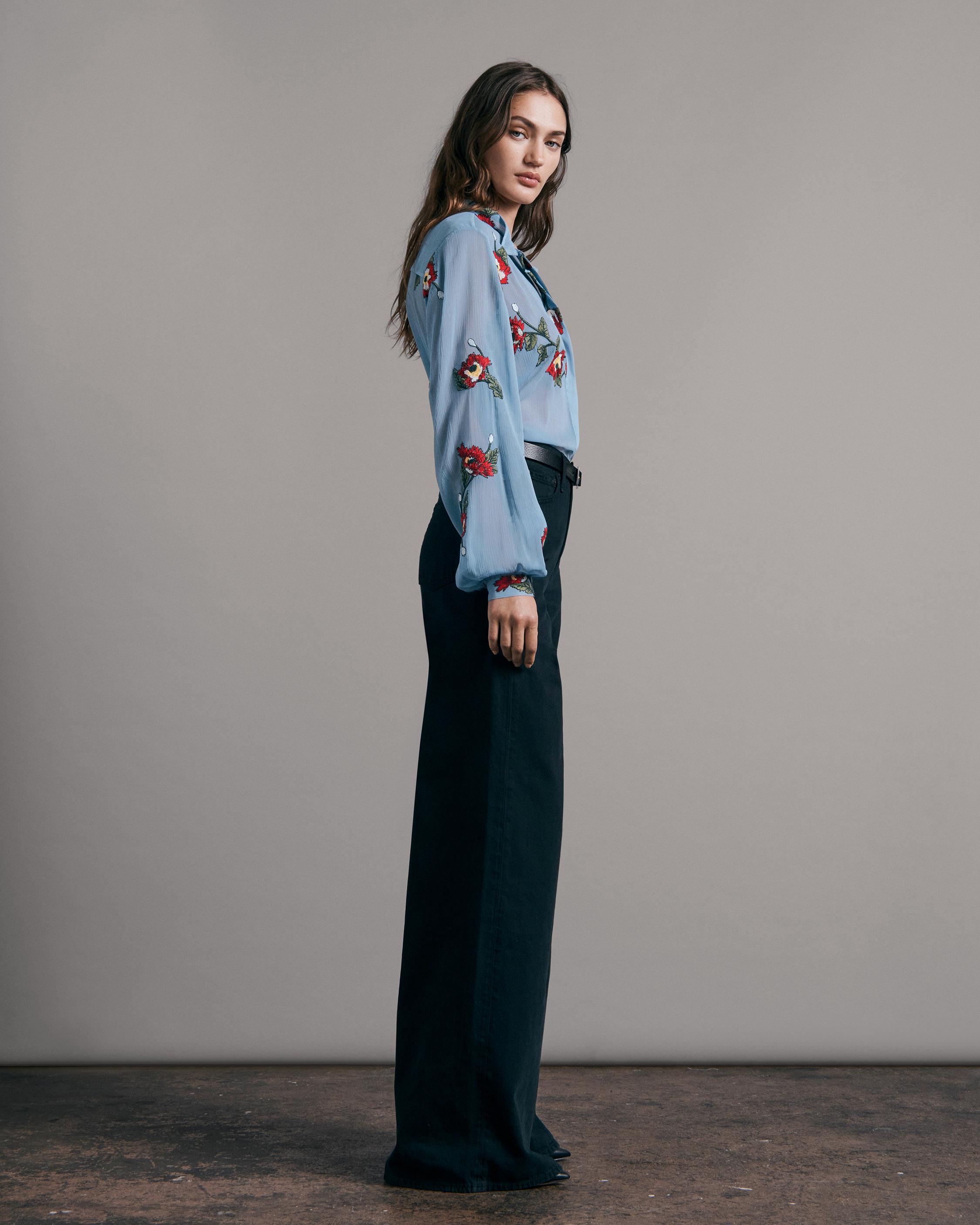 Buy the Stevie Floral Embroidery Button Down Shirt | rag & bone