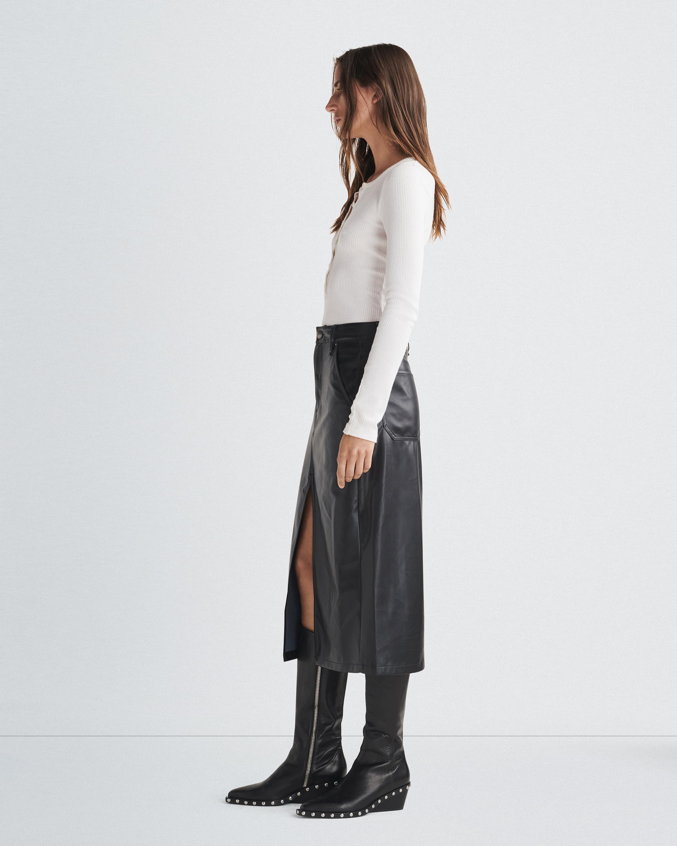 Sid Faux Leather Skirt Black Rag And Bone