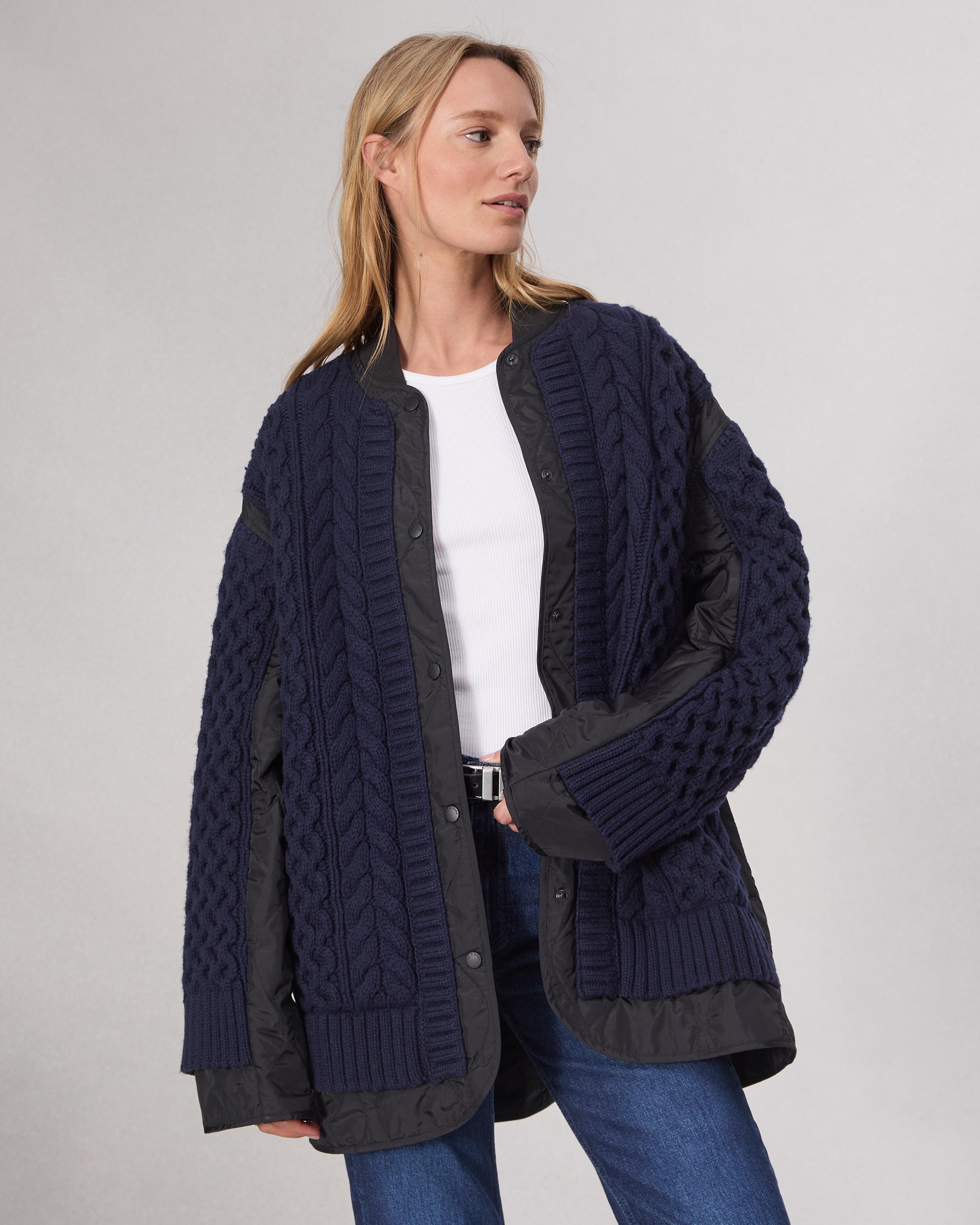 Winnie Mixed-Media Jacket - Navy | rag & bone