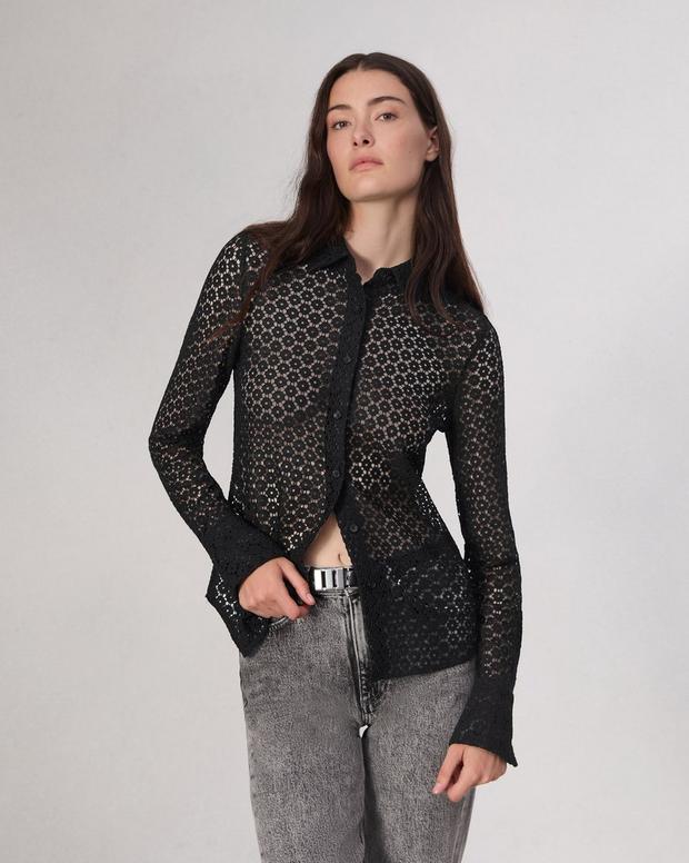 Yvette Lace Shirt - Black | rag & bone sale Yvette Lace Shirt - Black | rag & bone sale