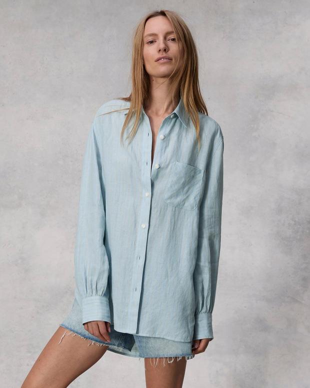 Maxine Linen Shirt - Blue Stripe | rag & bone Maxine Linen Shirt - Blue Stripe | rag & bone