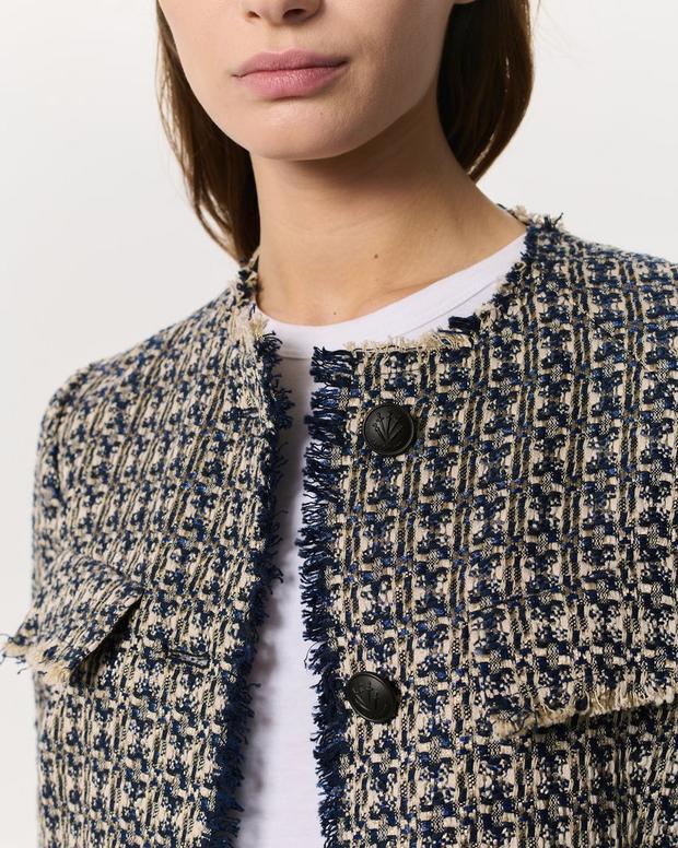 Ezra Cotton-Blend Tweed Long Blazer - Black Multi | rag & bone Ezra Cotton-Blend Tweed Long Blazer - Black Multi | rag & bone