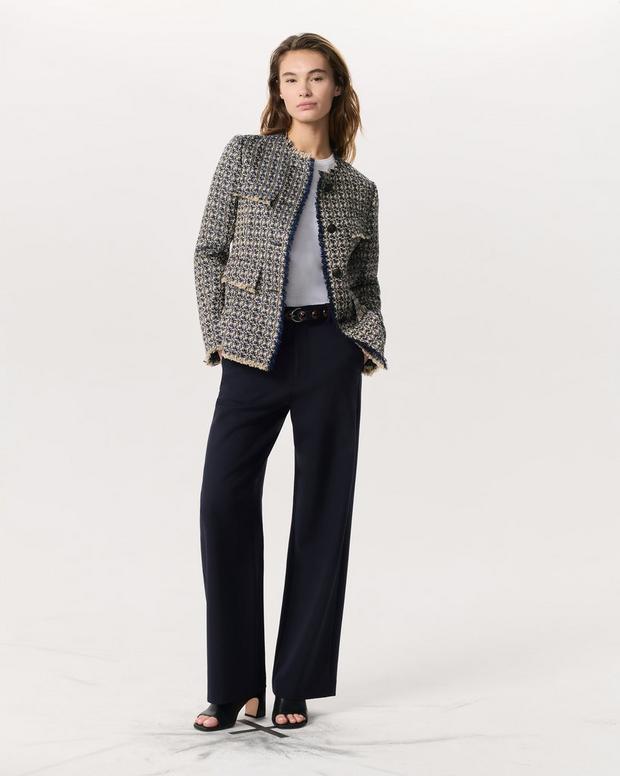 Ezra Cotton-Blend Tweed Long Blazer - Black Multi | rag & bone Ezra Cotton-Blend Tweed Long Blazer - Black Multi | rag & bone