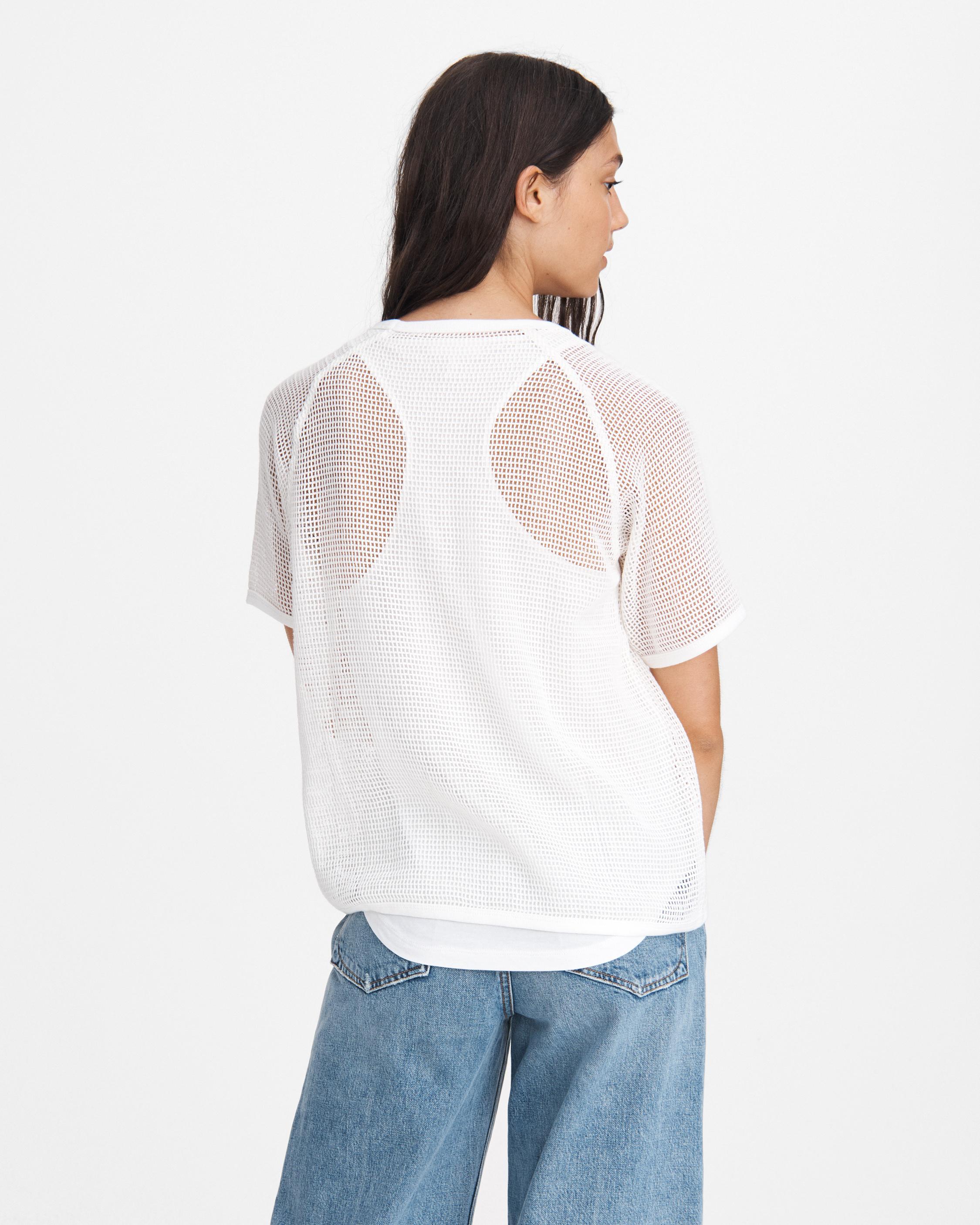 DOUBLE LAYER MESH COTTON TEE - White | rag & bone