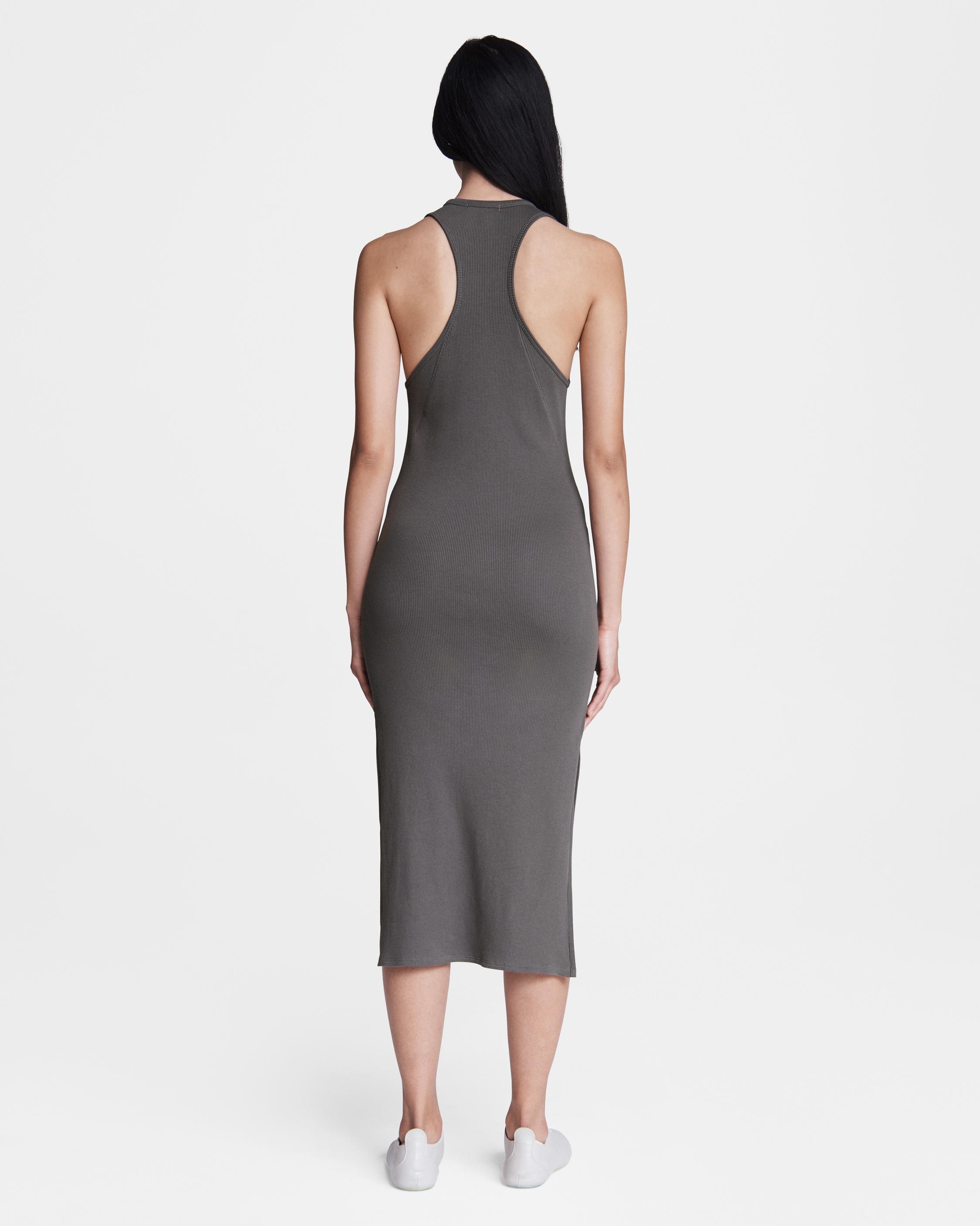 The Essential Rib Midi Muscle Dress - Grey Paver | rag & bone