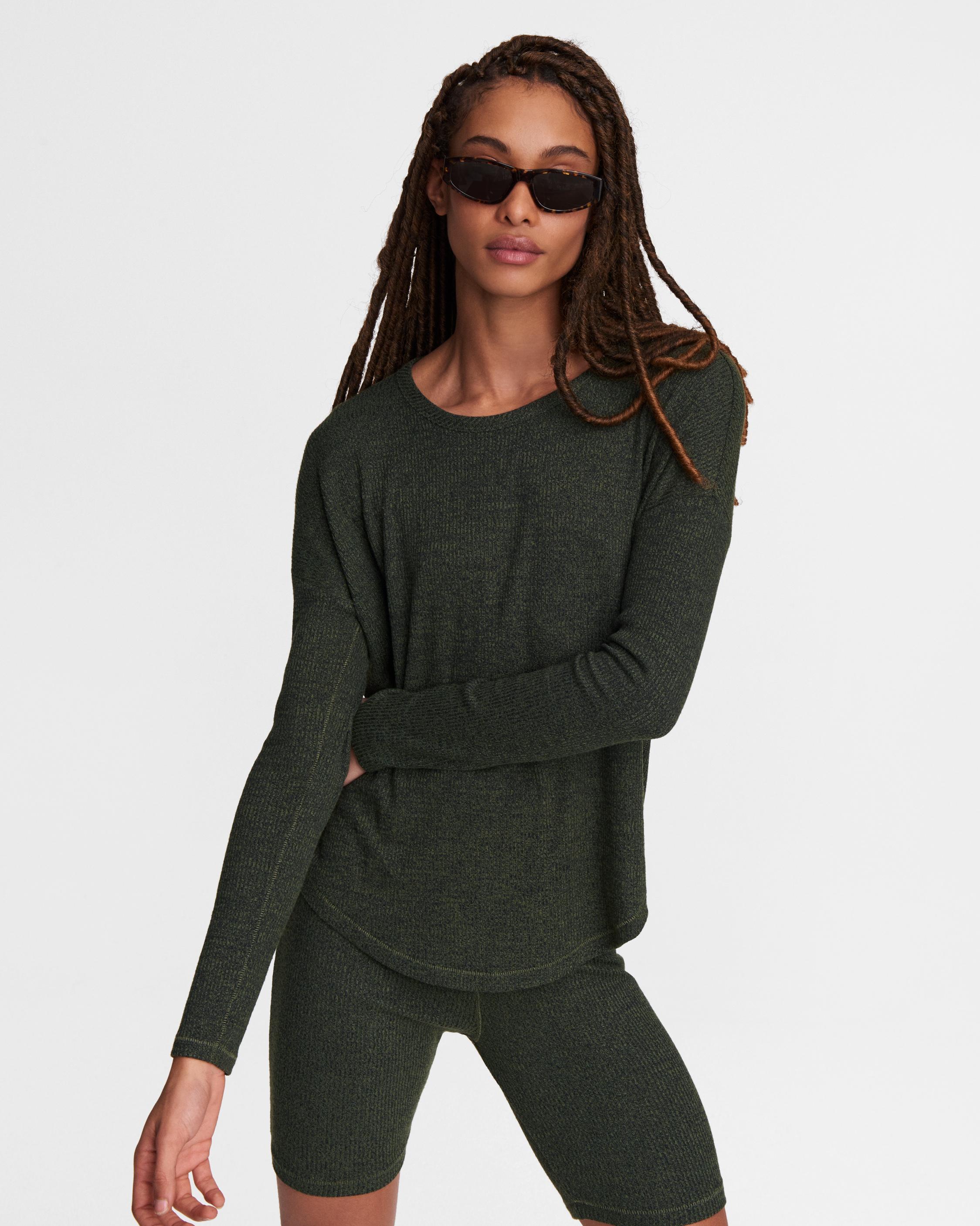 The Knit Rib Shirt - Olive/Black | rag & bone