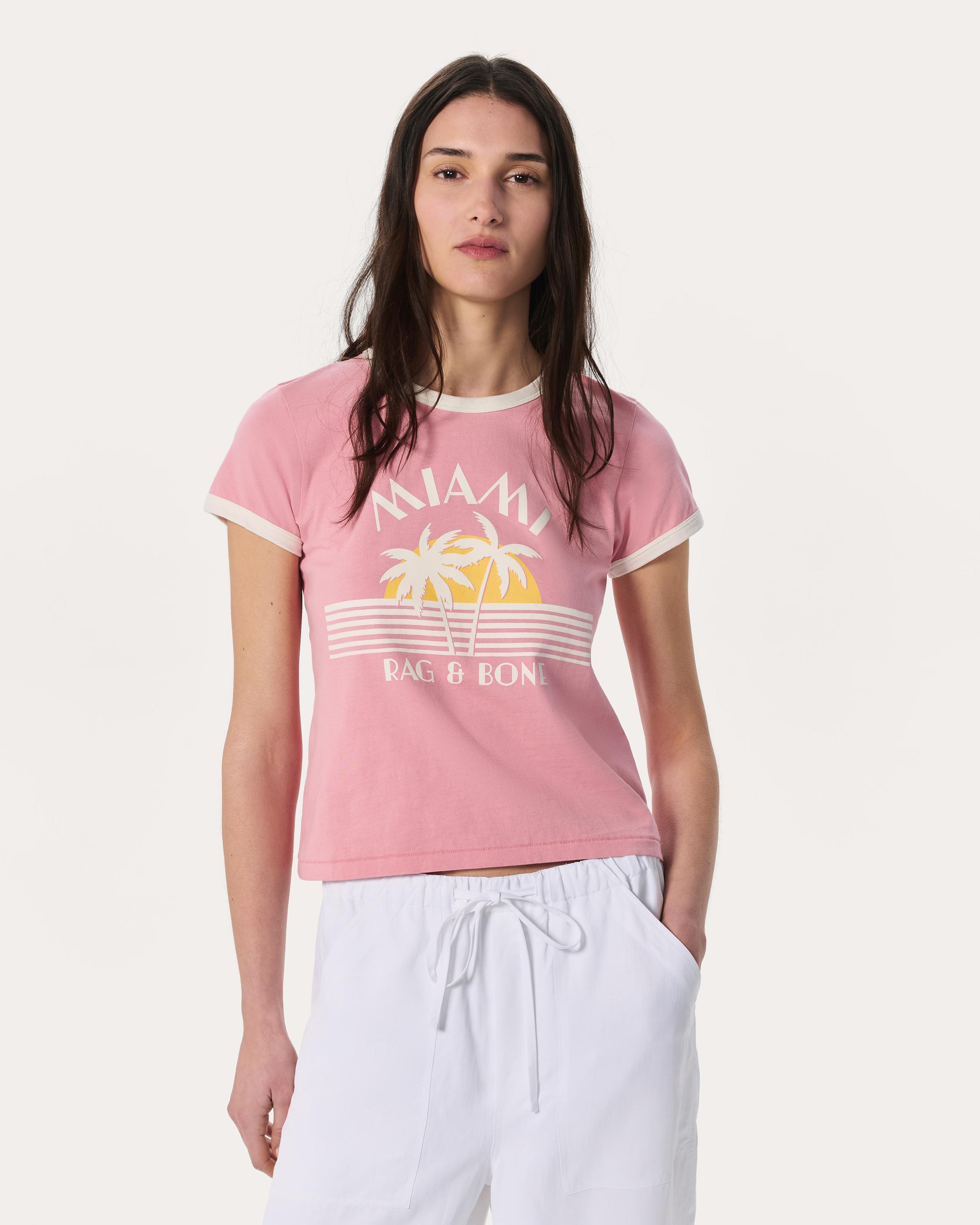 Miami Boxy Graphic Tee - Blush | rag & bone