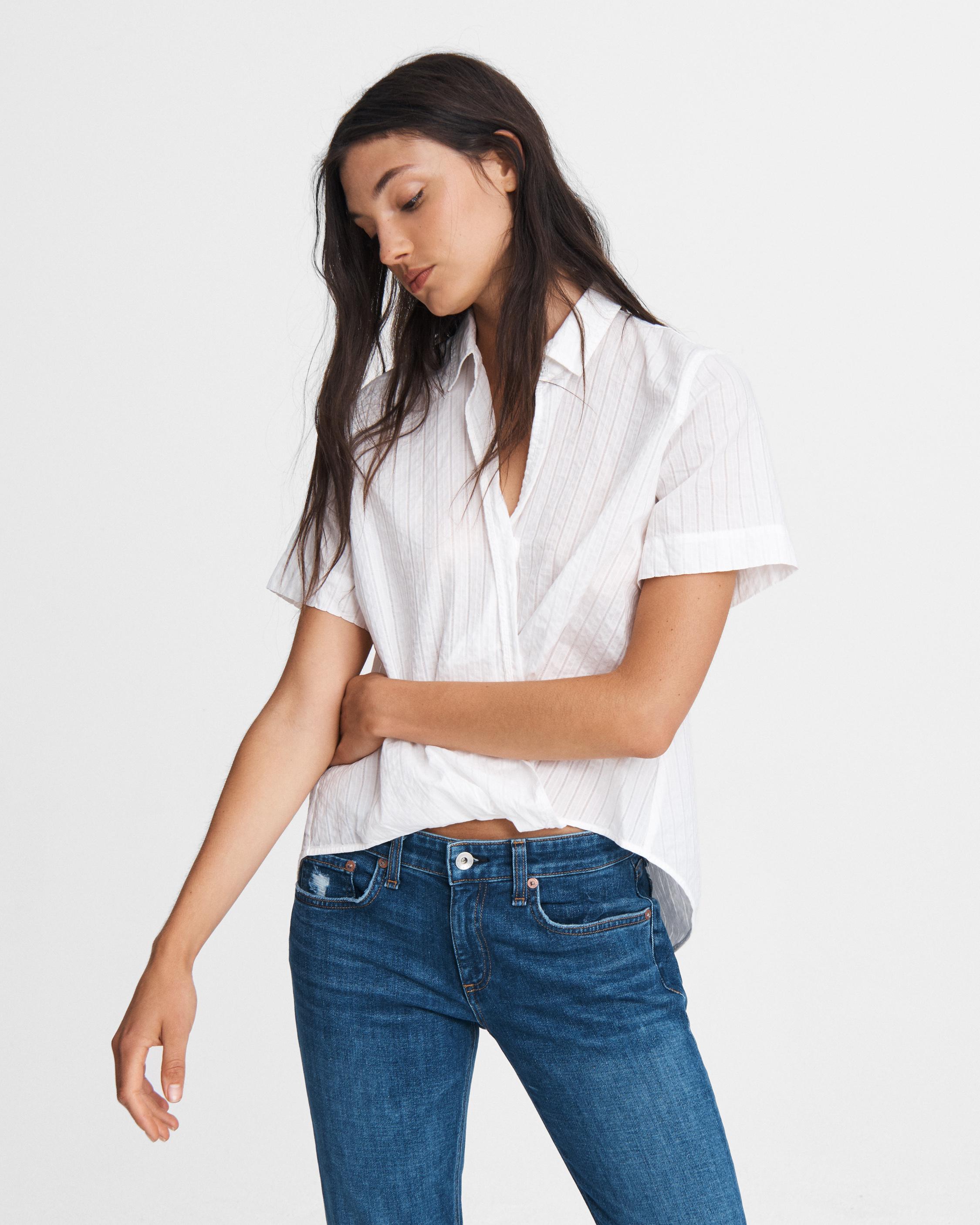 KRISTINE COTTON TOP - Peach | rag & bone