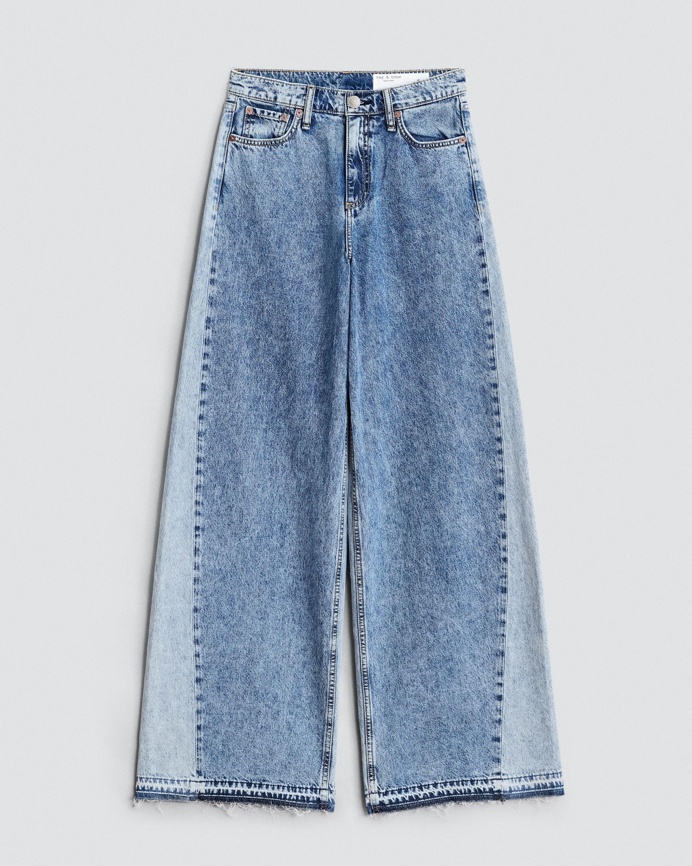 Sofie Wide Leg Two Tone High Rise Rigid Jean Rag And Bone