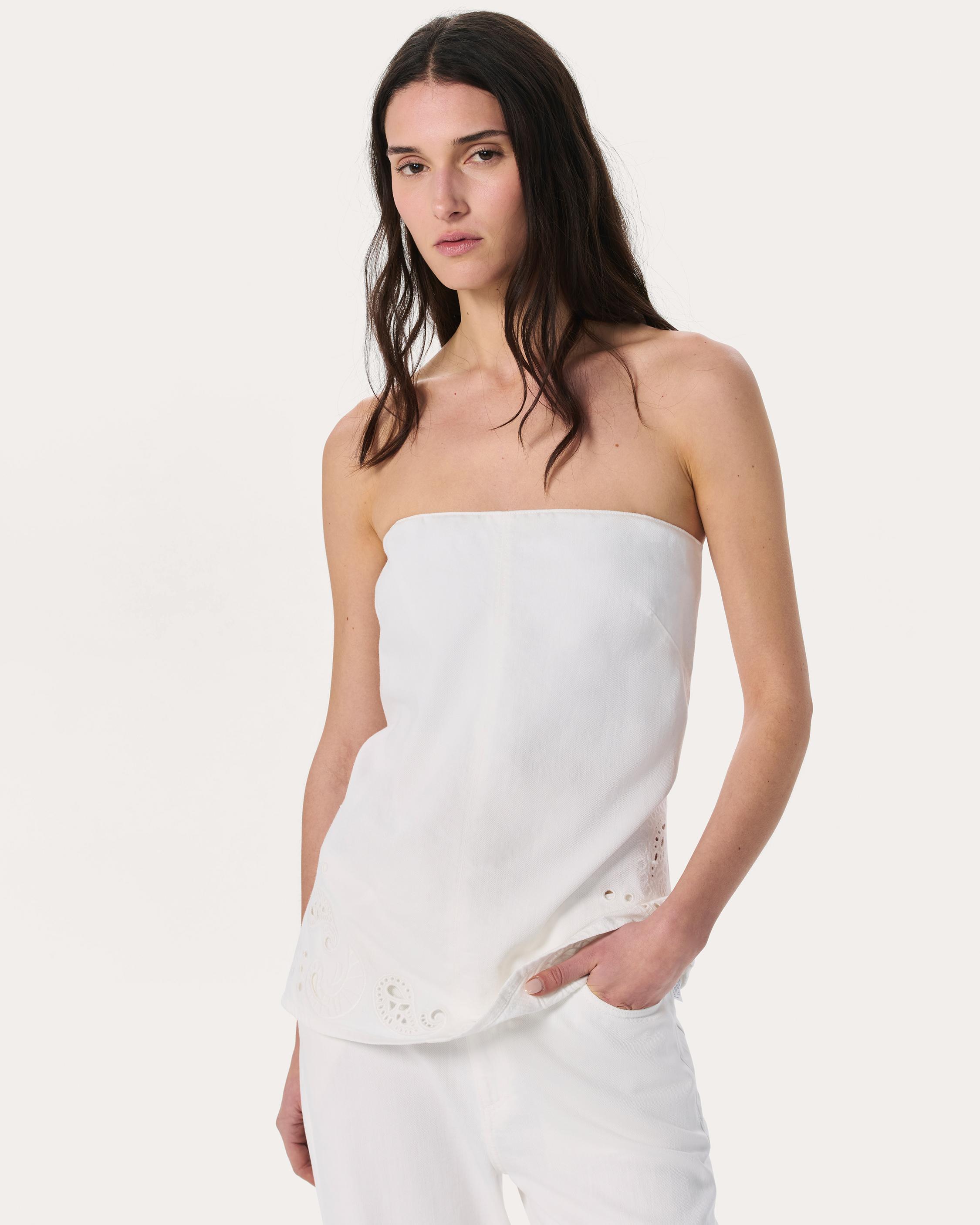 Aurora Denim Top - White Eyelet | rag & bone