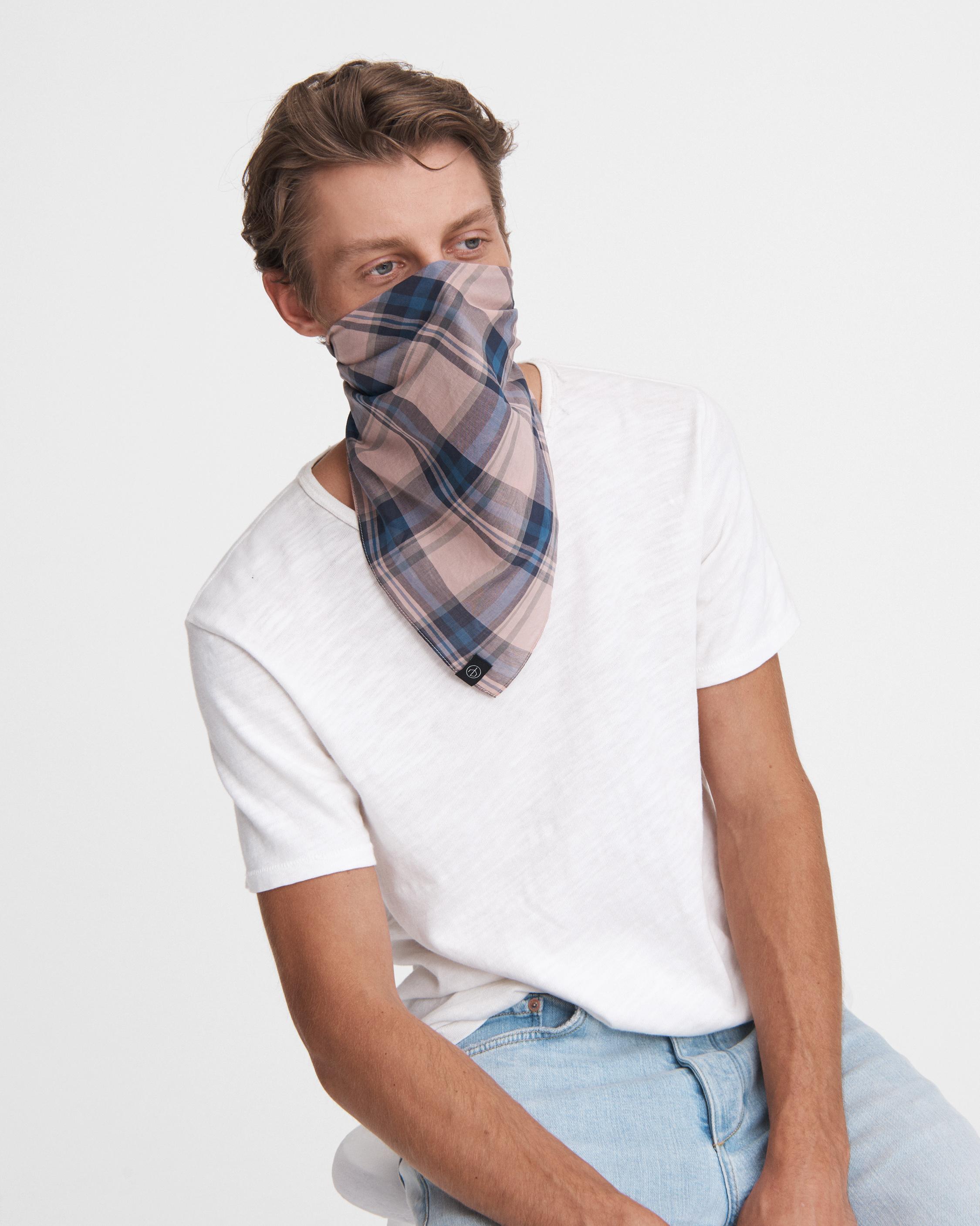 SCOT COTTON BANDANA MASK - Pink Multi | rag & bone