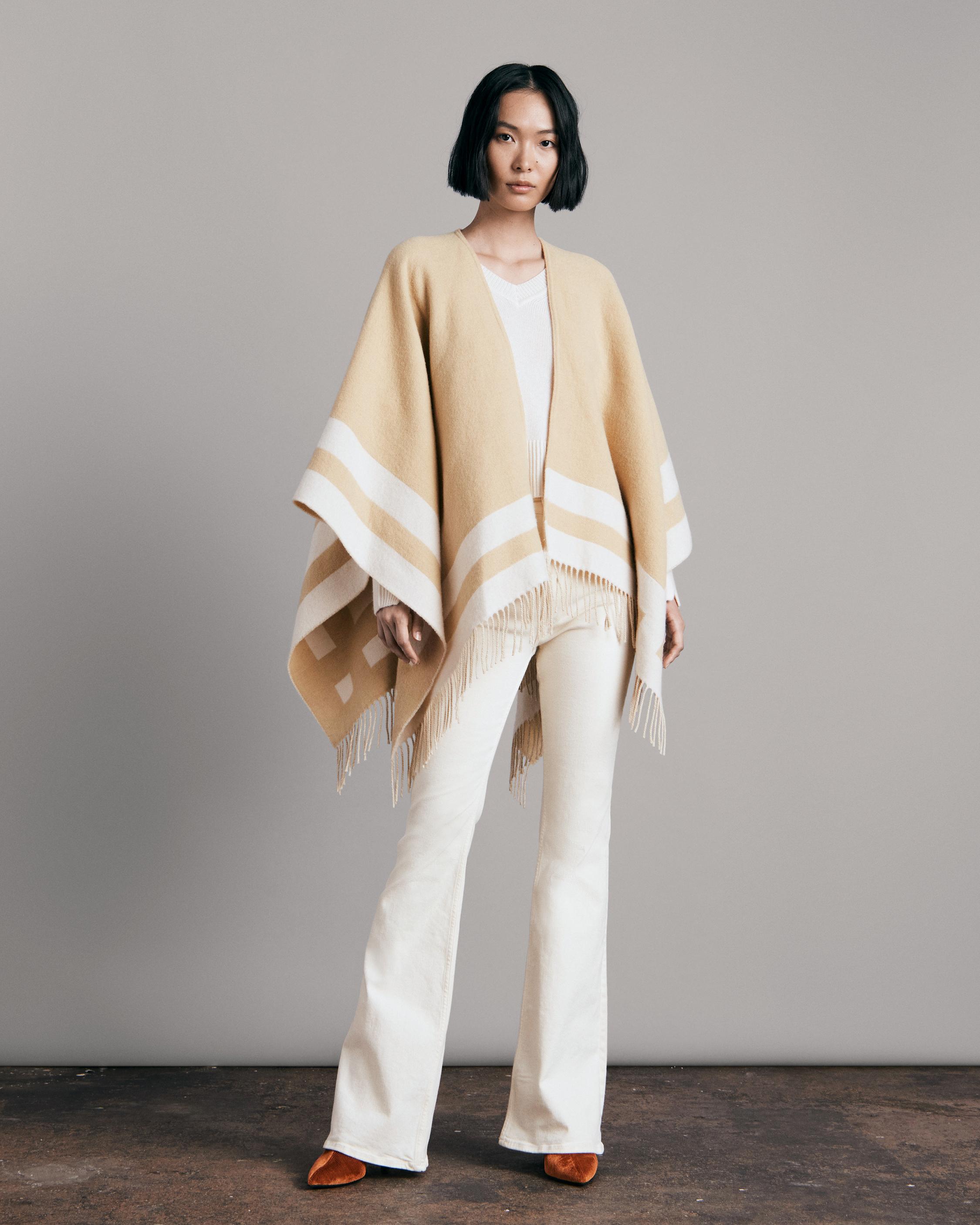 Highlands Wool Reversible Poncho | rag & bone