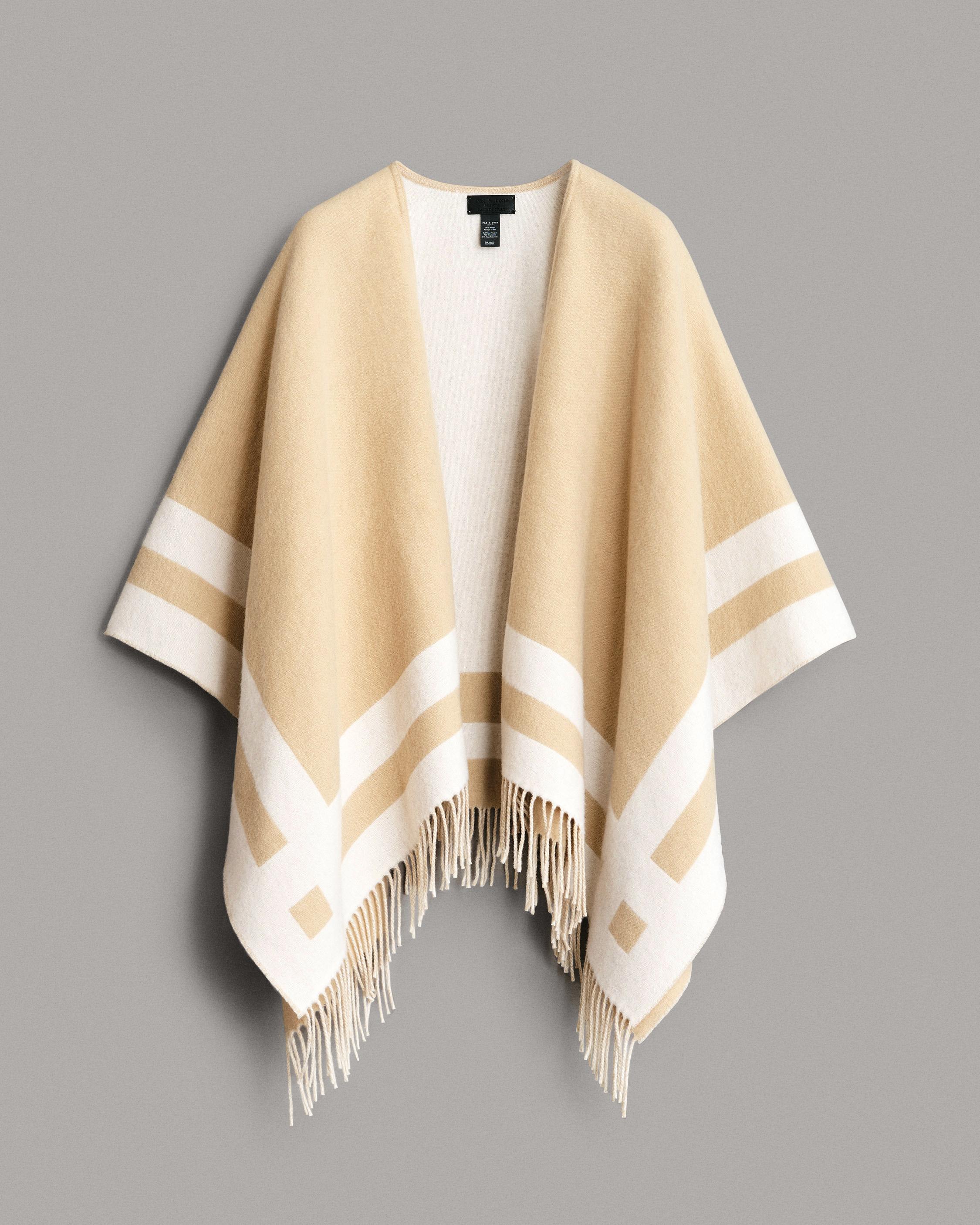 Highlands Wool Reversible Poncho | rag & bone
