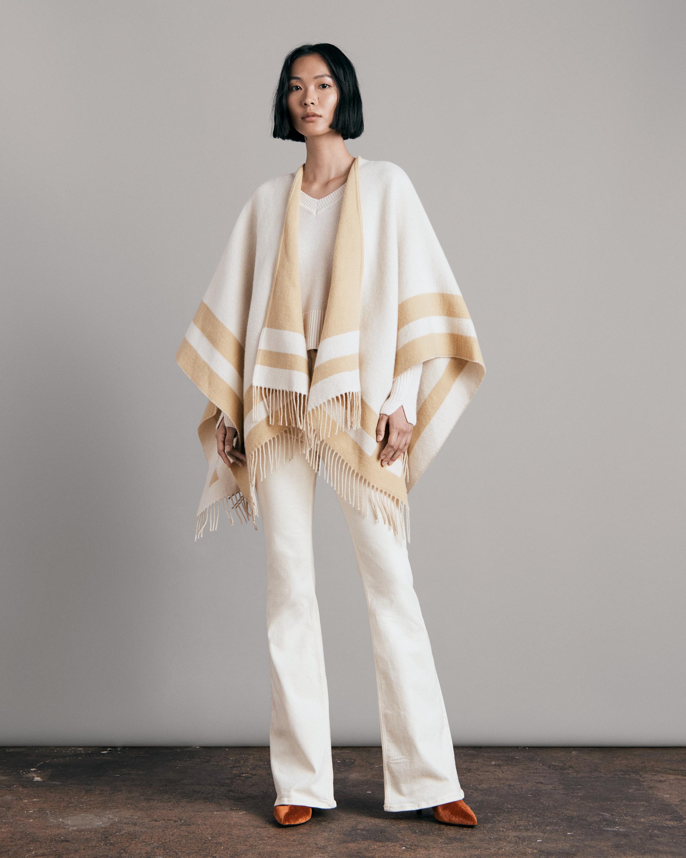 Highlands Wool Reversible Poncho | rag & bone