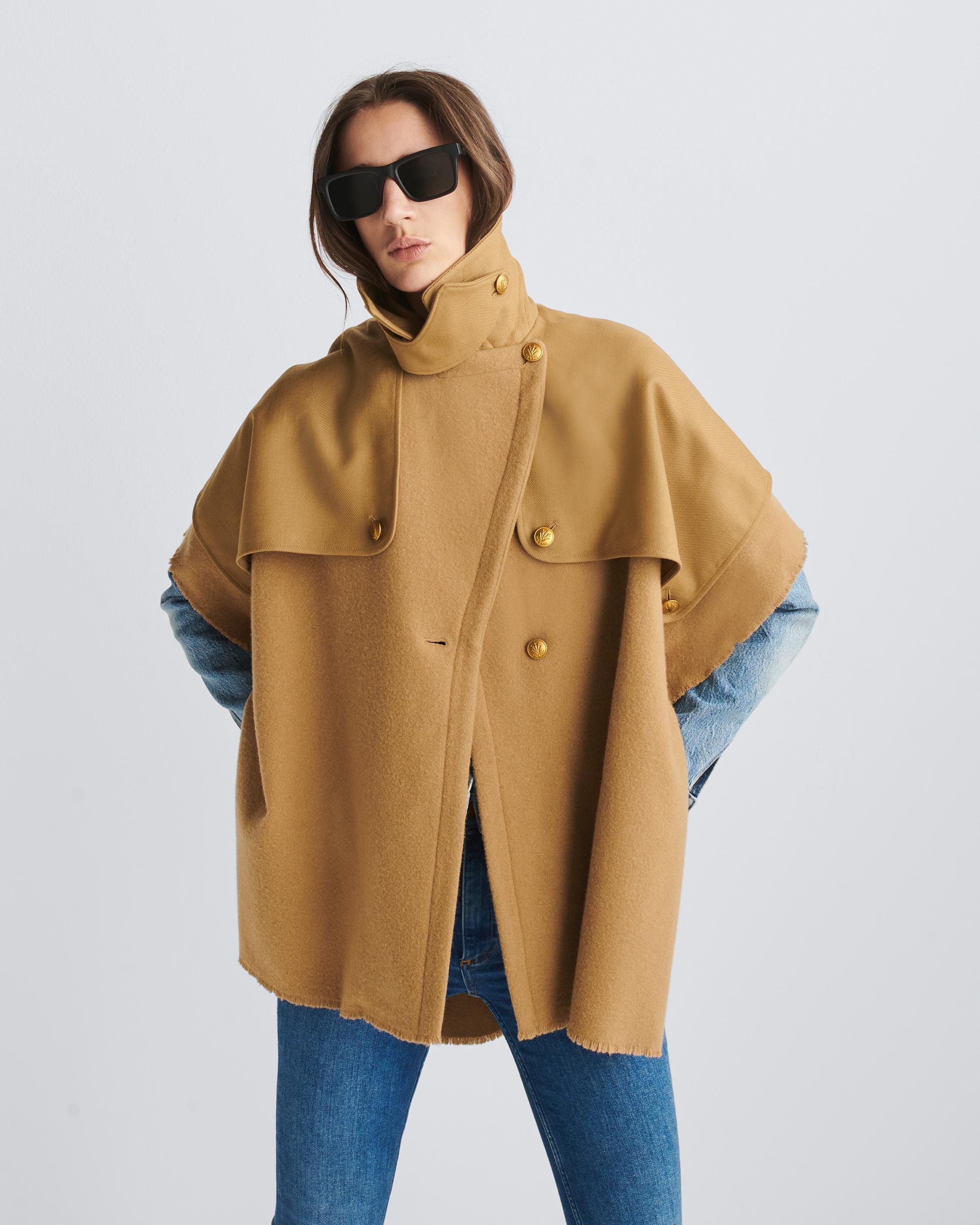 Trench Italian Wool Poncho - Khaki | rag & bone