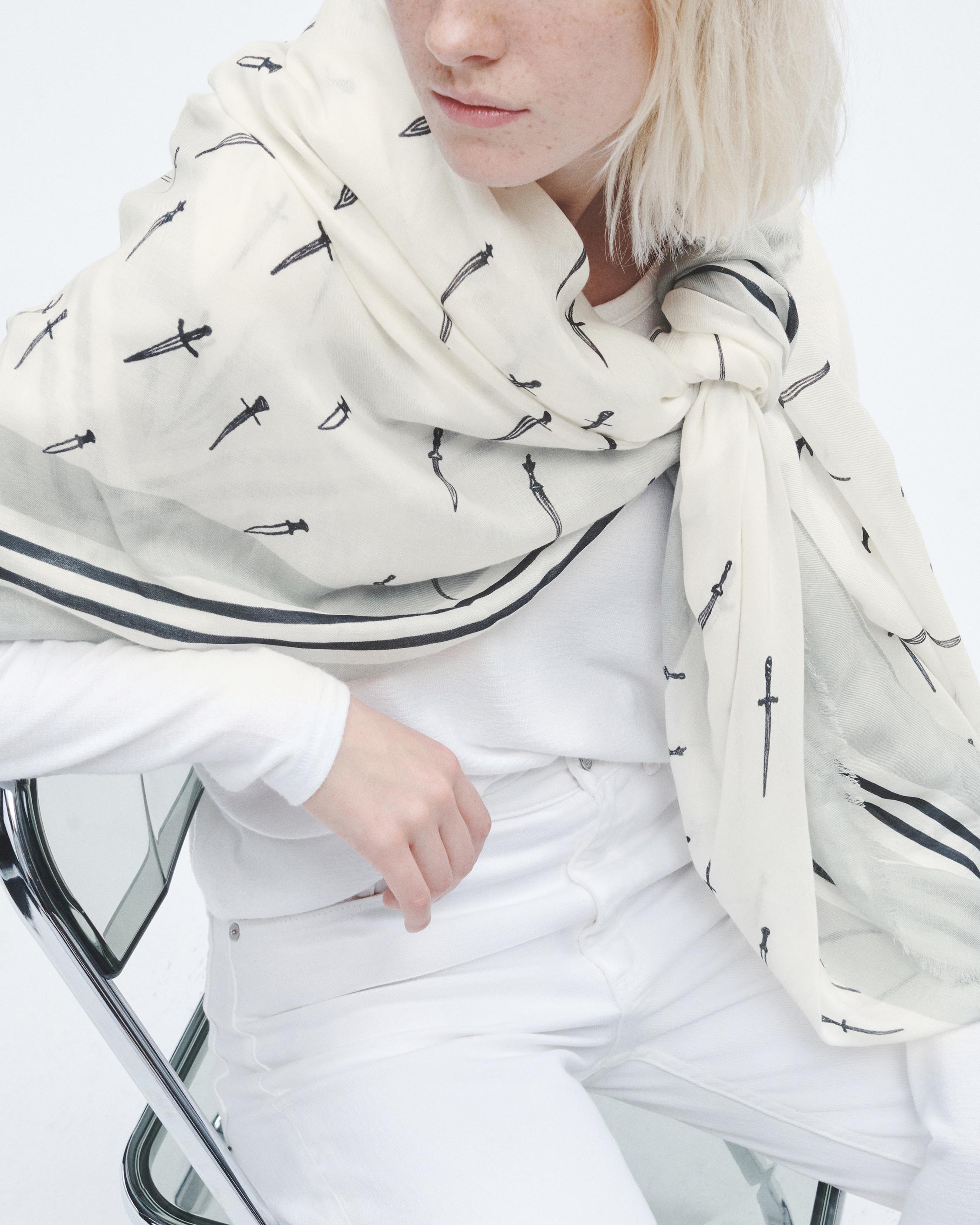 Dagger Cashmere Scarf - White | rag & bone