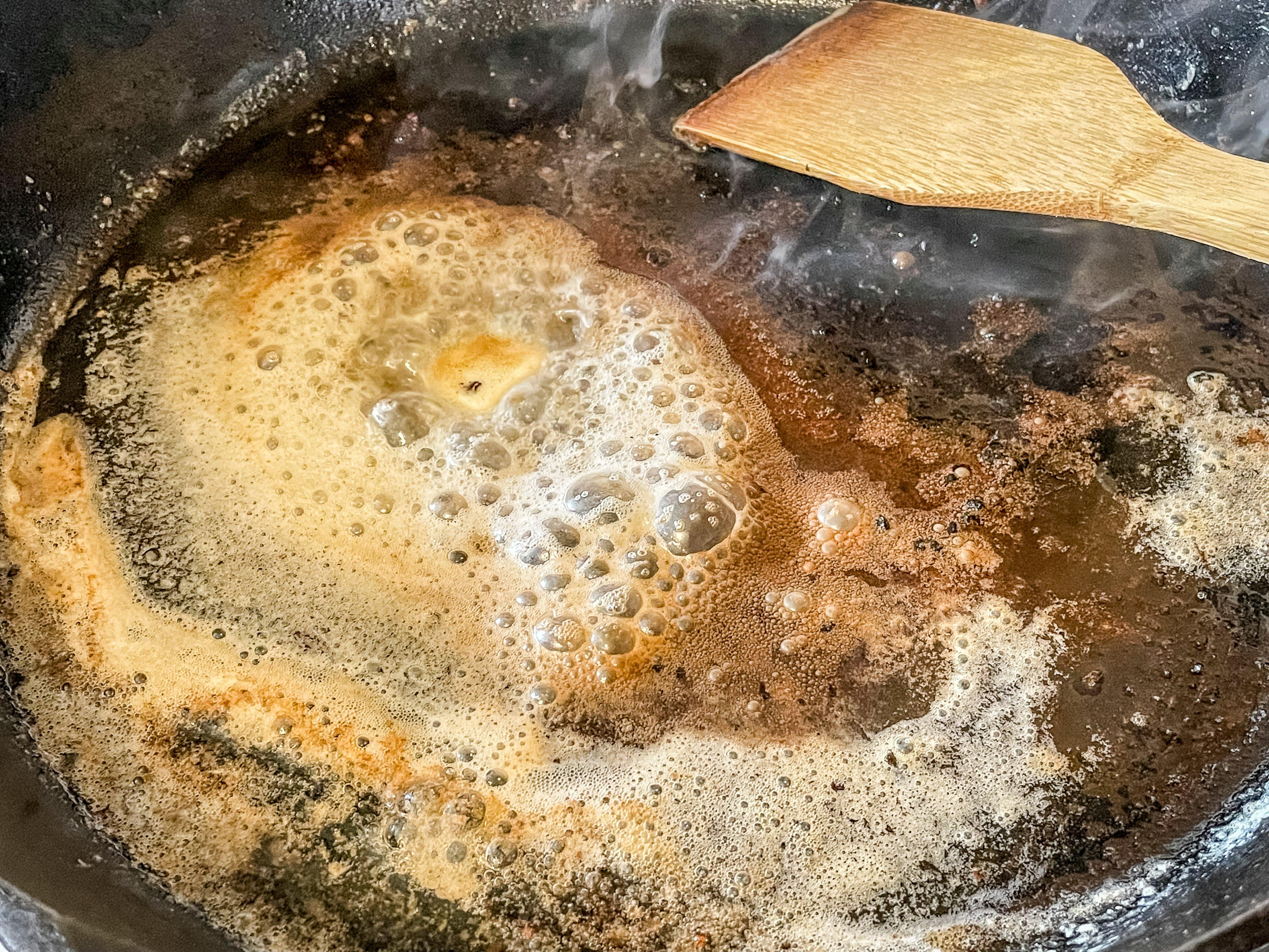 Backstrap Steak Frites with Creamy Peppercorn Bourbon Sauce - Realtree Camo