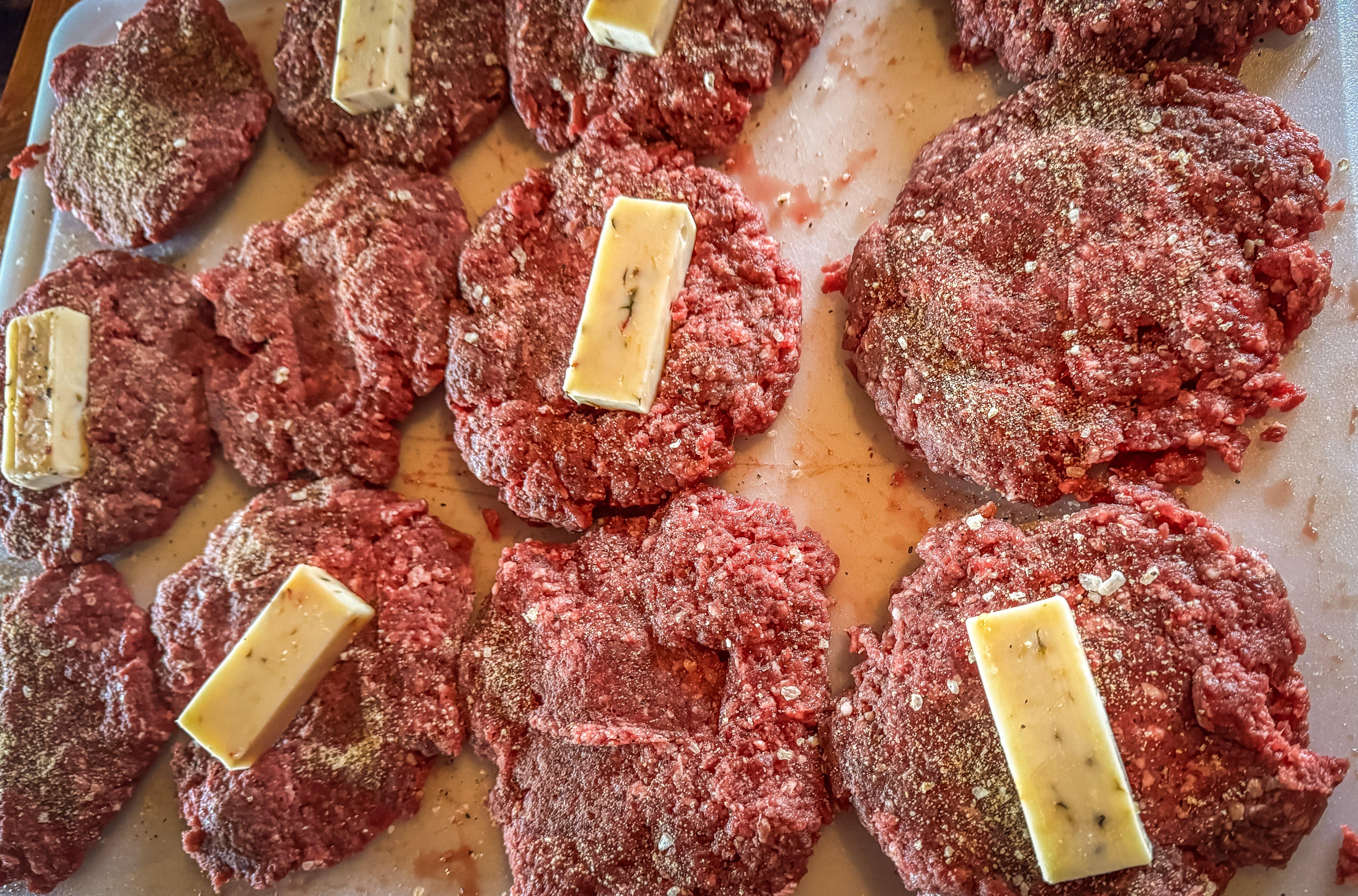 Stuffed Double Cheese Elk Burgers - Realtree Camo