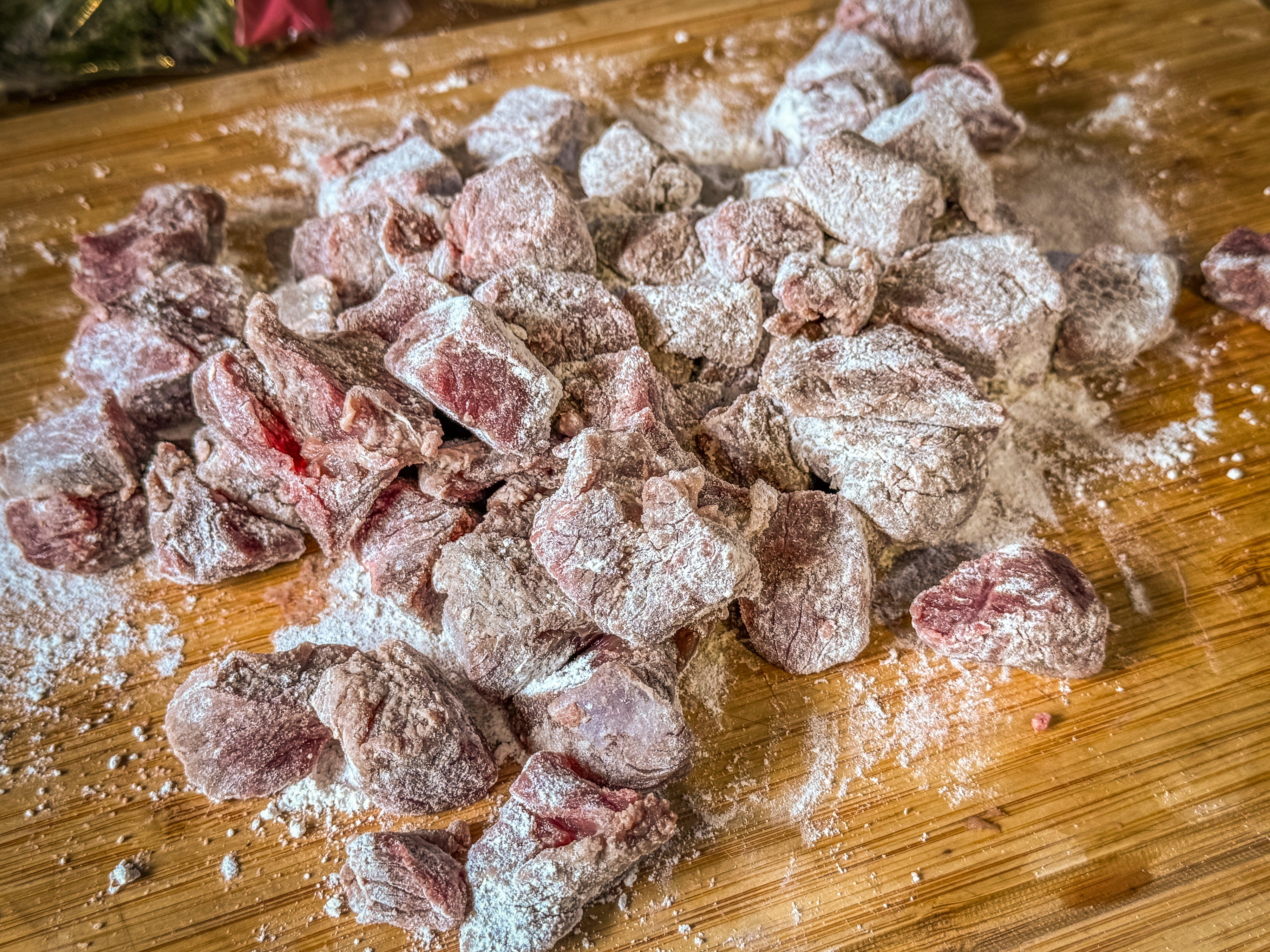 Venison Steak Tips and Noodles with Mushroom Gravy - Realtree Camo