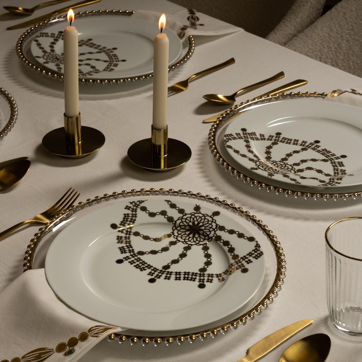 Hamma Porcelain Dinner Set 18Pcs Gold in Kuwait | Buy Online ...