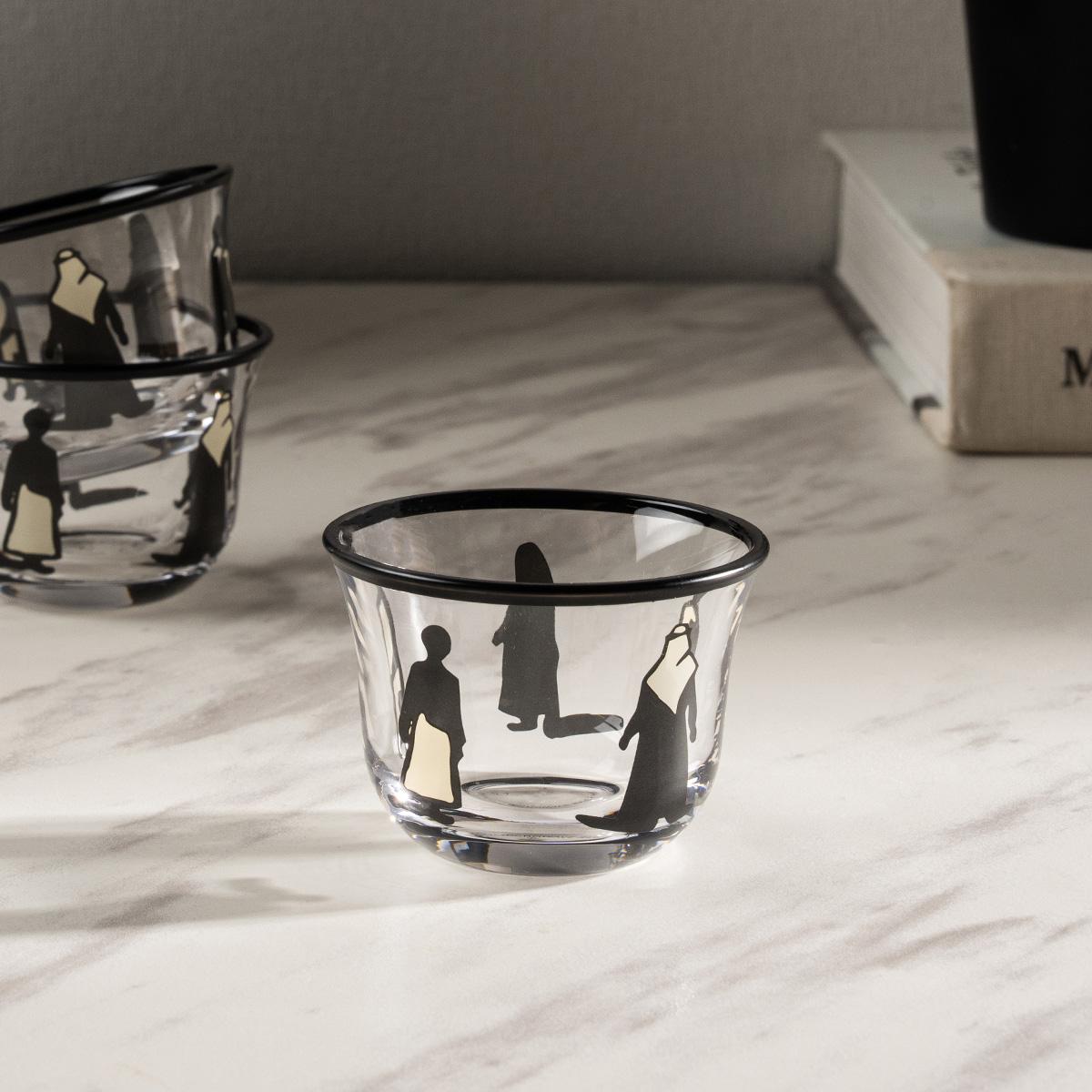 Essence Glass Gahwa Cup Set 6Pcs Black in Kuwait | Buy Online ...