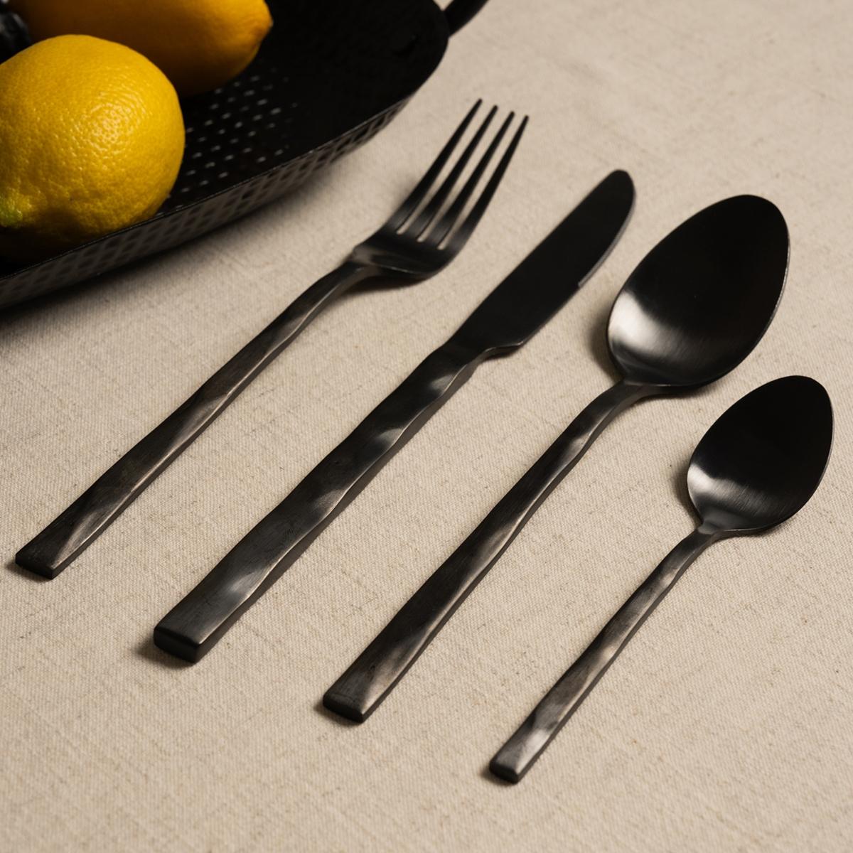 Diamond Stainless Steel Cutlery Set 24Pcs Black in Kuwait | Buy Online ...