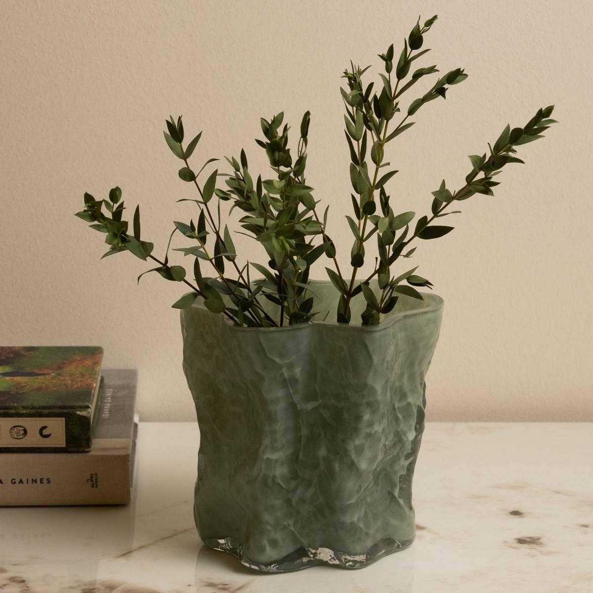 Twine Glass Vase Green 16X14.5X15 cm in Kuwait | Buy Online | safathome.com