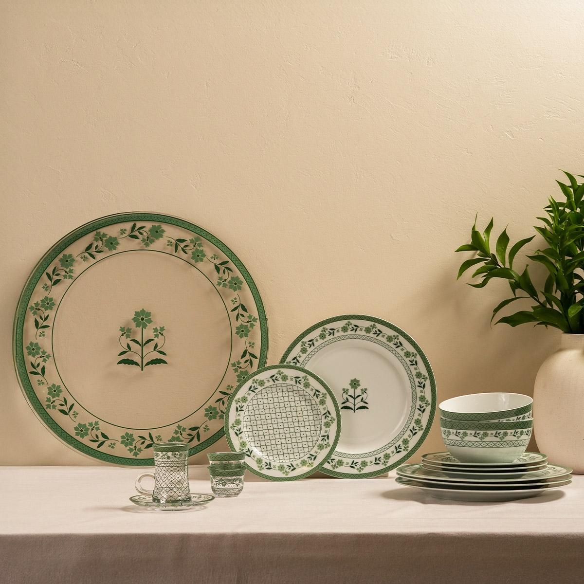 Jaipur Porcelain Dinner Set Green 18Pcs in Kuwait | Buy Online ...
