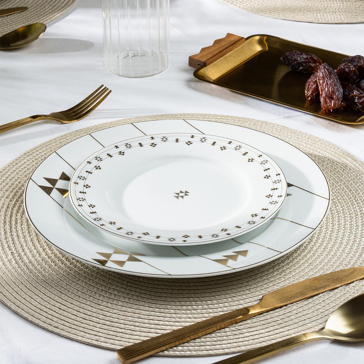 Structure Porcelain Dinner Set 18Pcs Gold/Silver in Kuwait | Buy Online ...