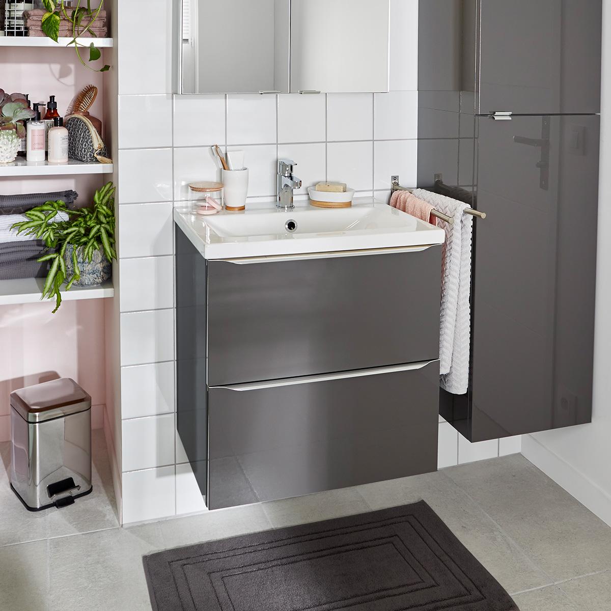 Imandra Bathroom Cabinet Dark Grey 60 cm in Kuwait | Buy Online ...