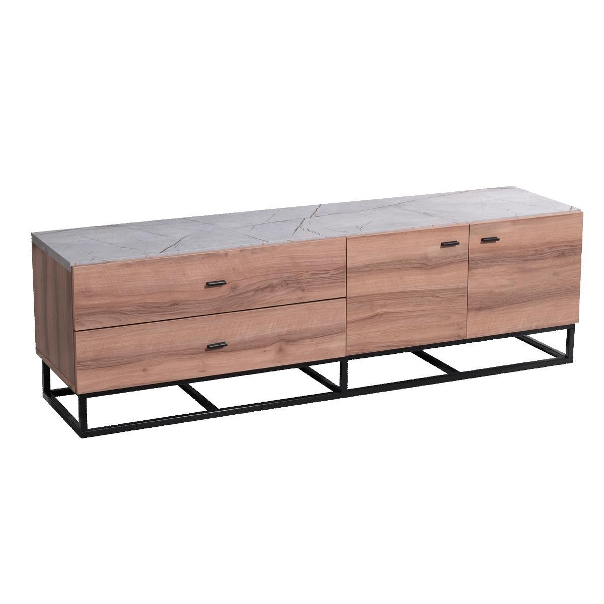 Akio TV Unit Grey/Walnut in Kuwait | Buy Online | safathome.com