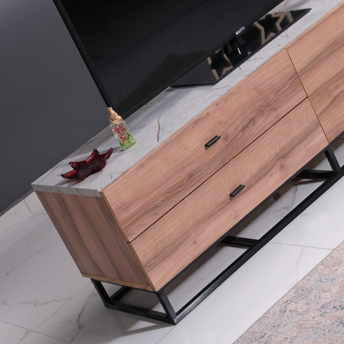 Akio Tv Unit Grey Walnut In Kuwait Buy Online Safathome