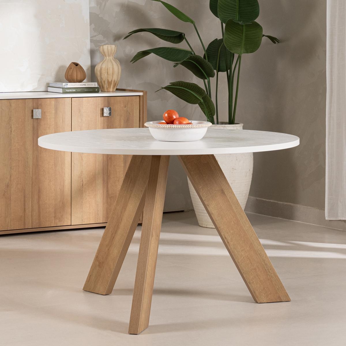 Bella 4 Seater Round Dining Table White in Kuwait | Buy Online ...