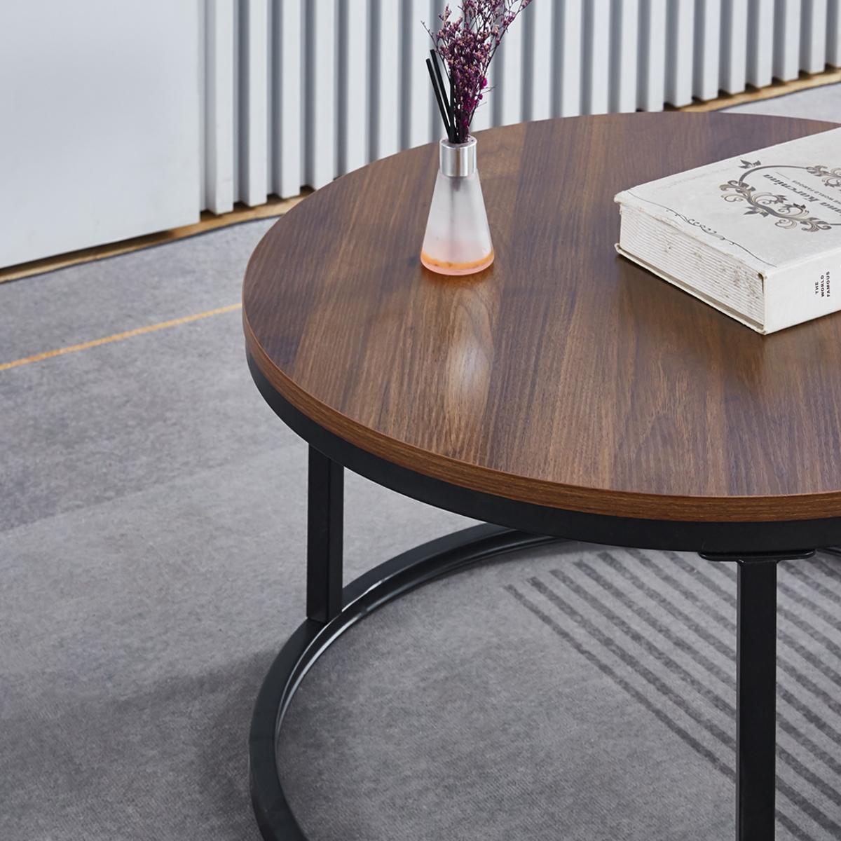 Tasha Set of 2 Coffee Tables Walnut in Kuwait | Buy Online | safathome.com