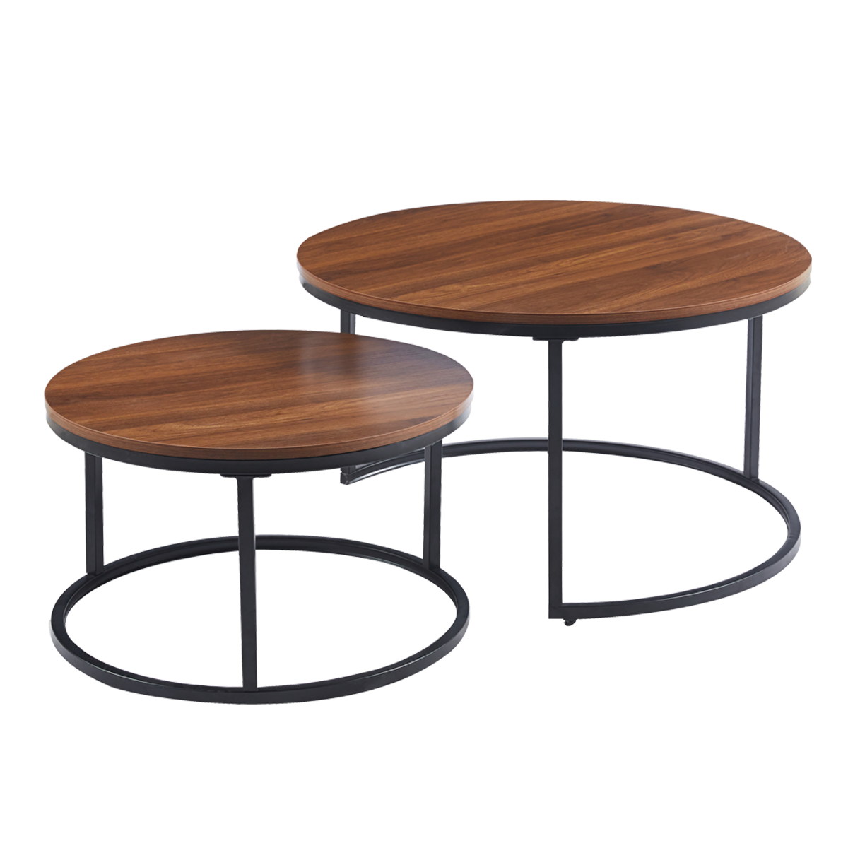 Tasha Set of 2 Coffee Tables Walnut in Kuwait | Buy Online | safathome.com