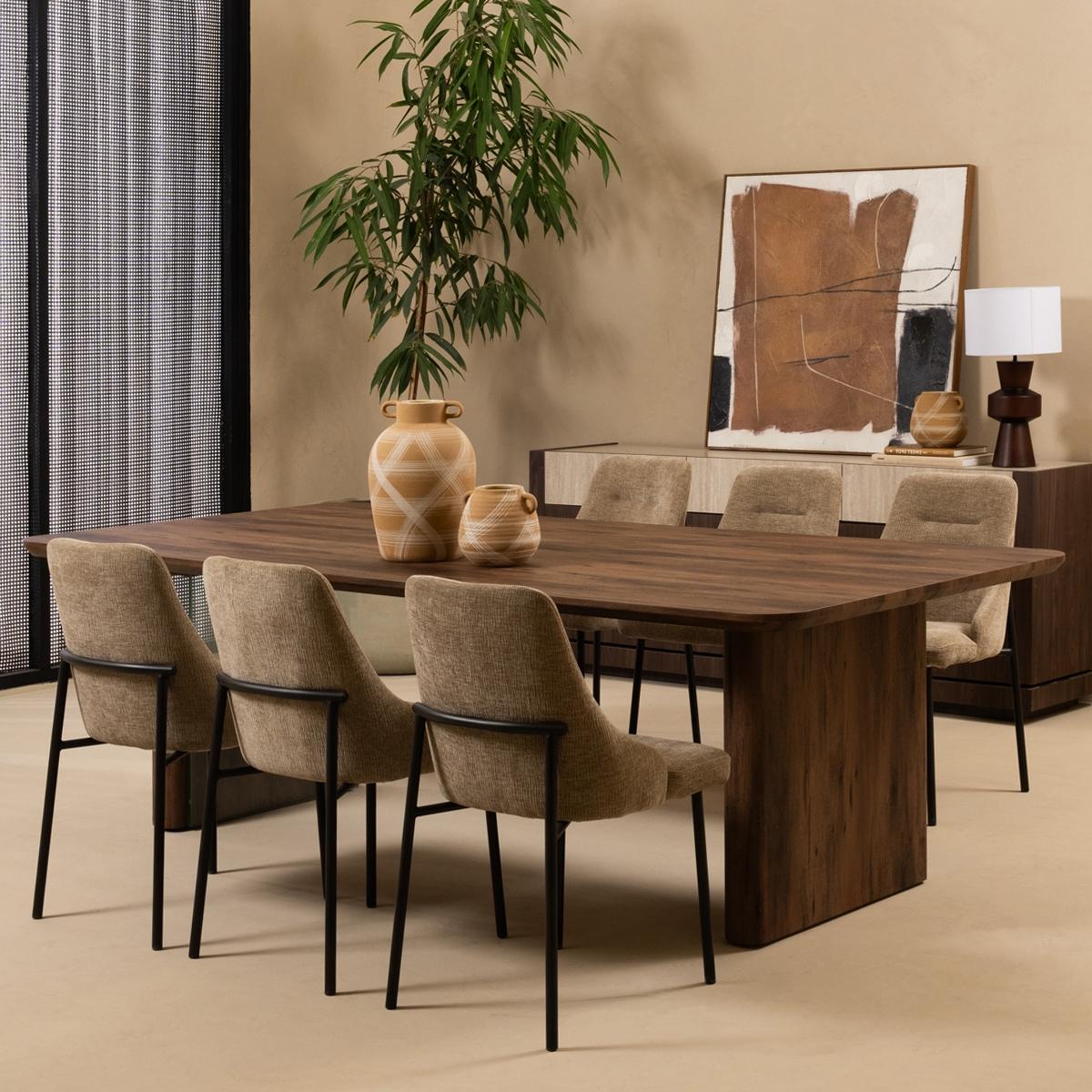 Melina 6 Seater Dining Table Brown in Kuwait | Buy Online | safathome.com