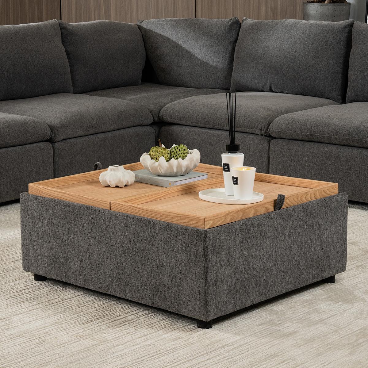 Mouj Coffee Table Natural Oak Top/Dark Grey in Kuwait | Buy Online ...