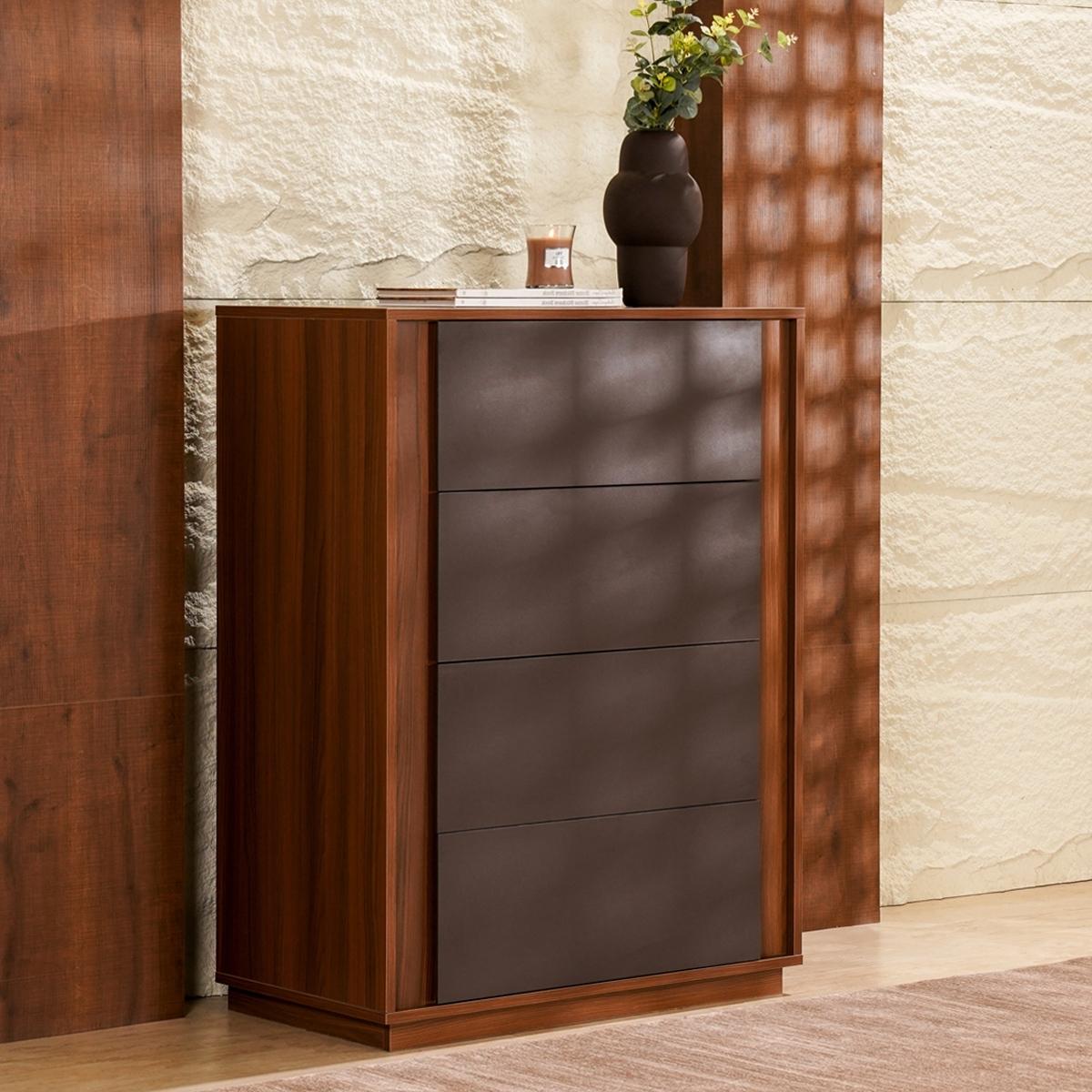 Kevin Chest of Drawers Dark Walnut/Grey in Kuwait | Buy Online ...