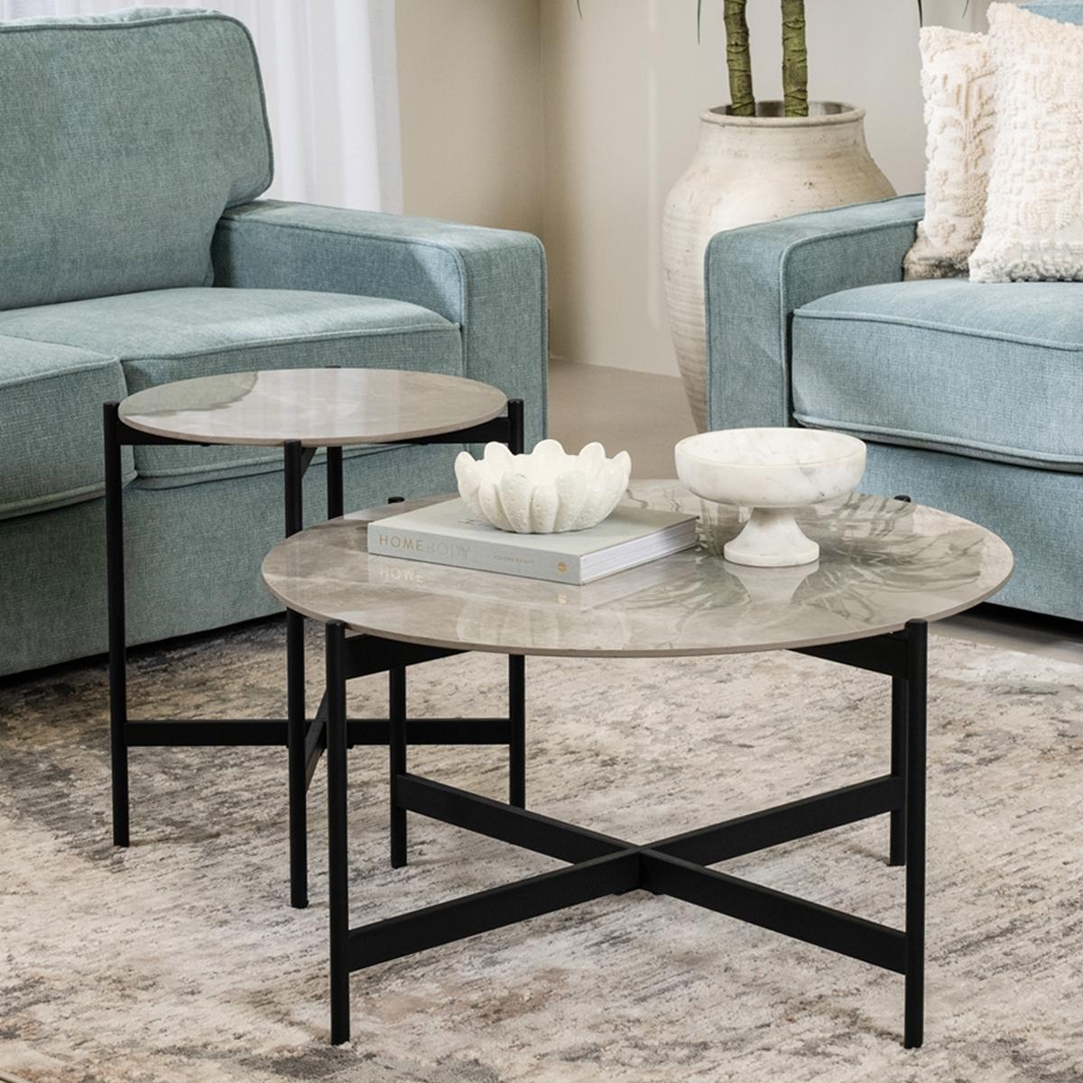 Blake 1 Coffee Table + 2 End Tables Set Grey in Kuwait | Buy Online ...