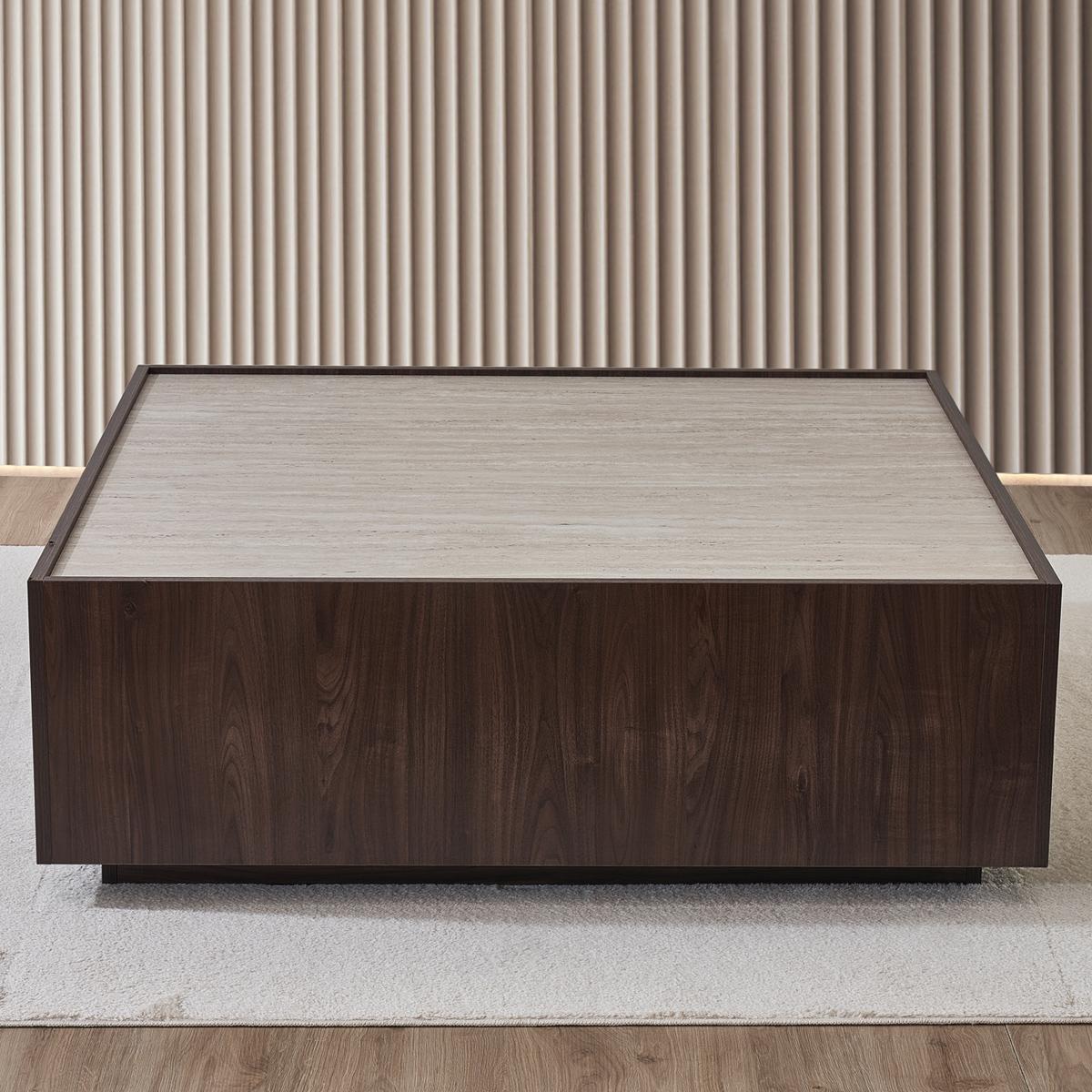 Berta 1 Coffee Table + 2 Small End Tables Oak/Stone in Kuwait | Buy ...