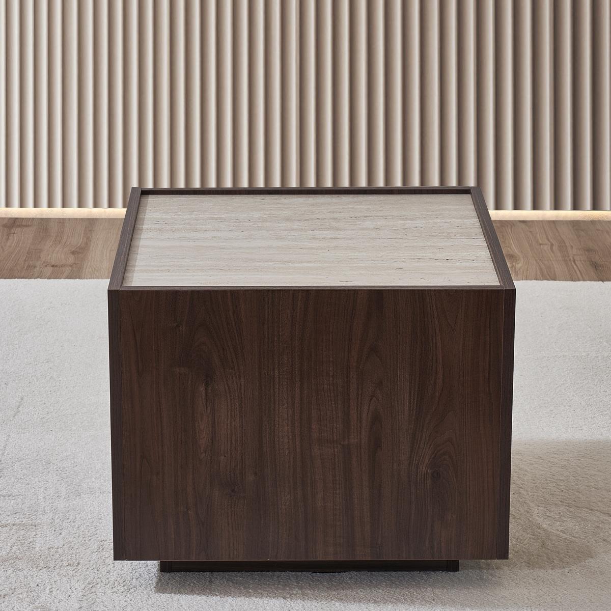 Berta 1 Coffee Table + 2 Small End Tables Oak/Stone in Kuwait | Buy ...