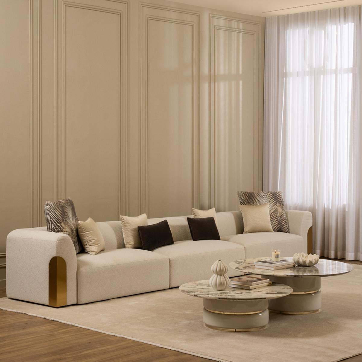 Aline 2 Coffee Tables (Big + Small) White/Grey in Kuwait | Buy Online ...