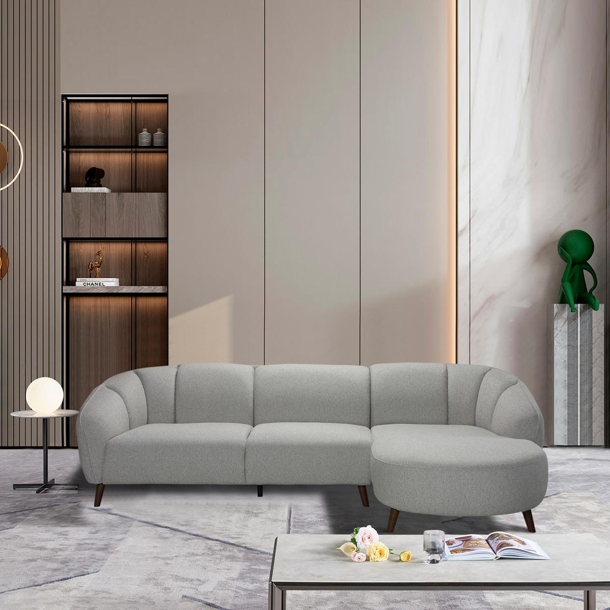 Lin 2-Seater Sofa with Right Chaise Lounge Grey in Kuwait | Buy Online ...