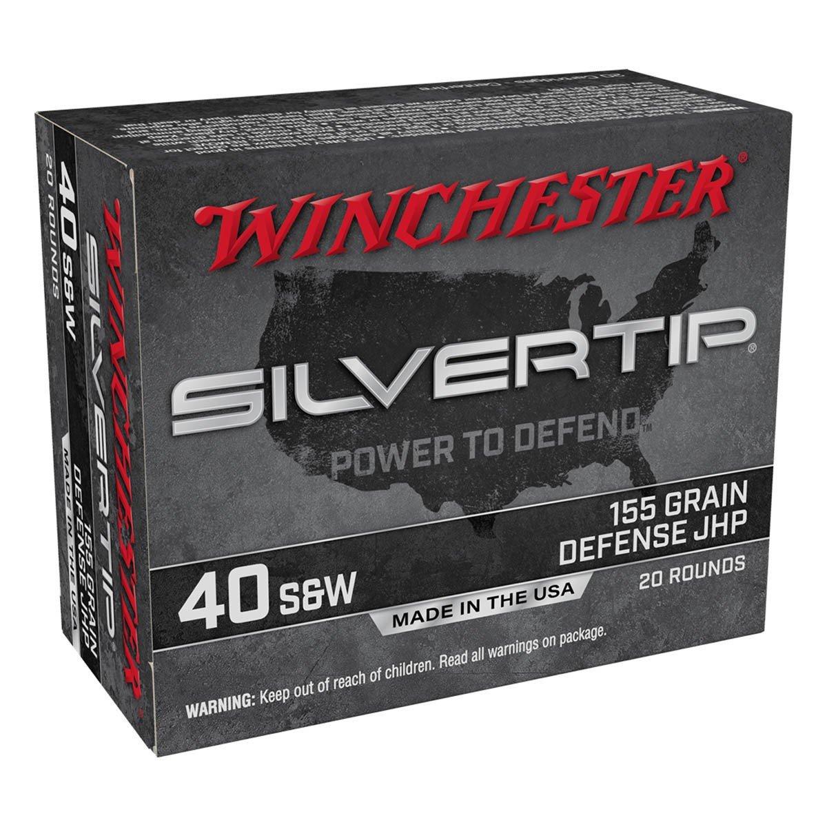 Winchester Silvertip JHP 40 S&W Handgun Ammunition 20 Round Box