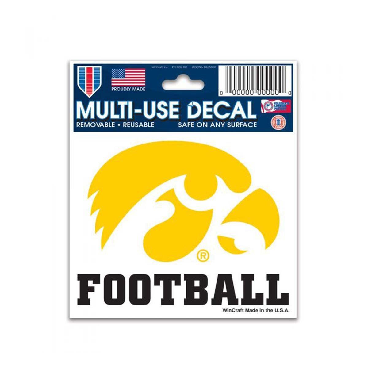 Wincraft Iowa Hawkeyes Football 3"x4" Decal